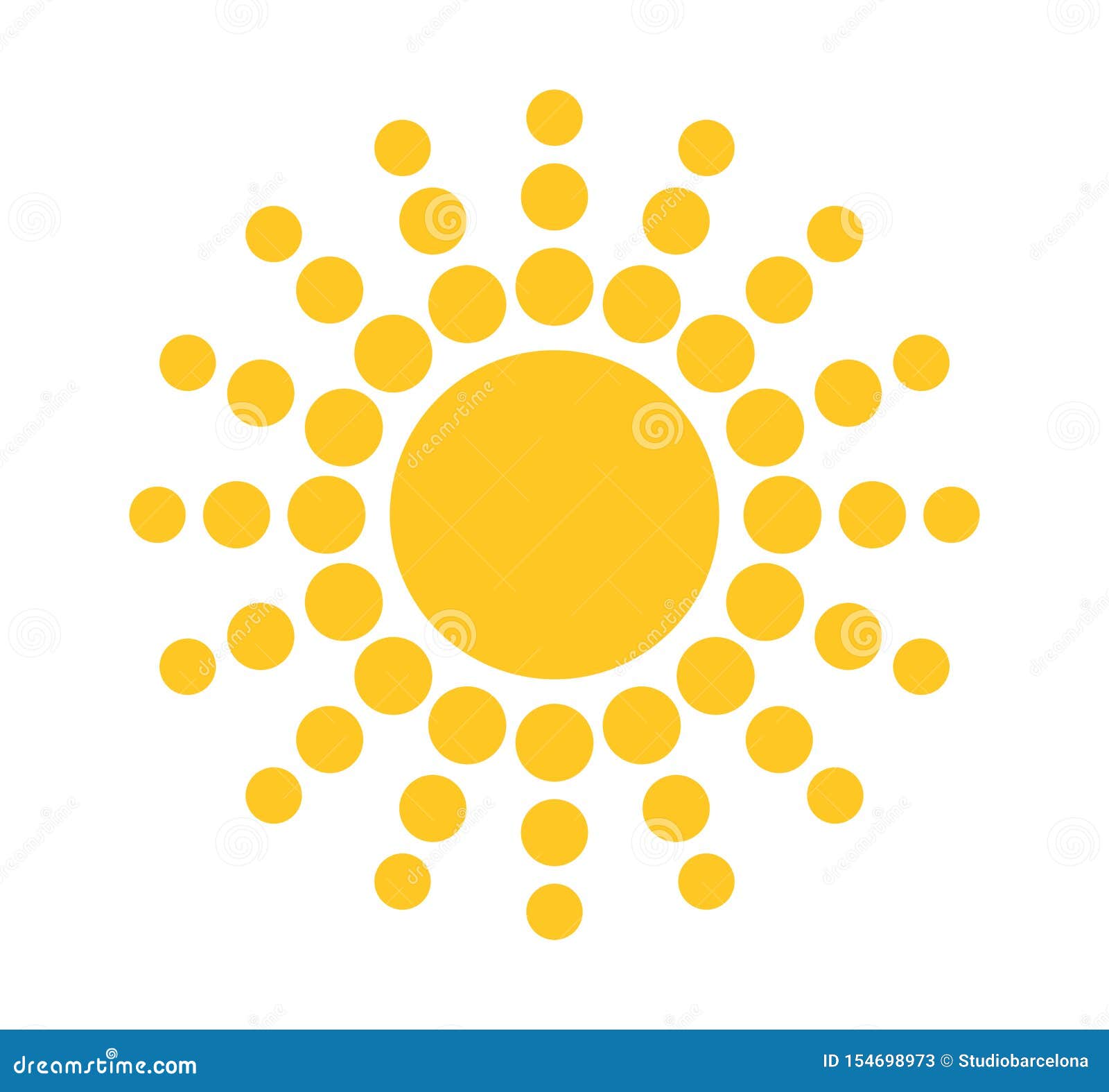 Sun dots icon stock vector. Illustration of symbolic - 154698973