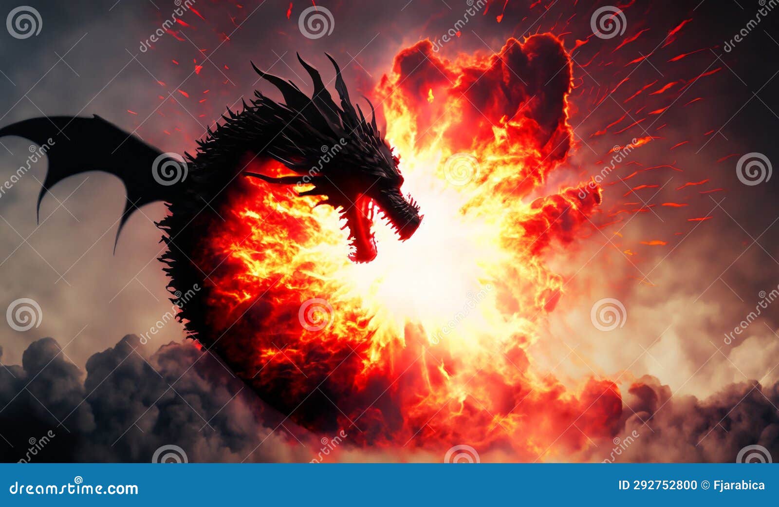 Dragon stock illustration. Illustration of person, quail - 292752800