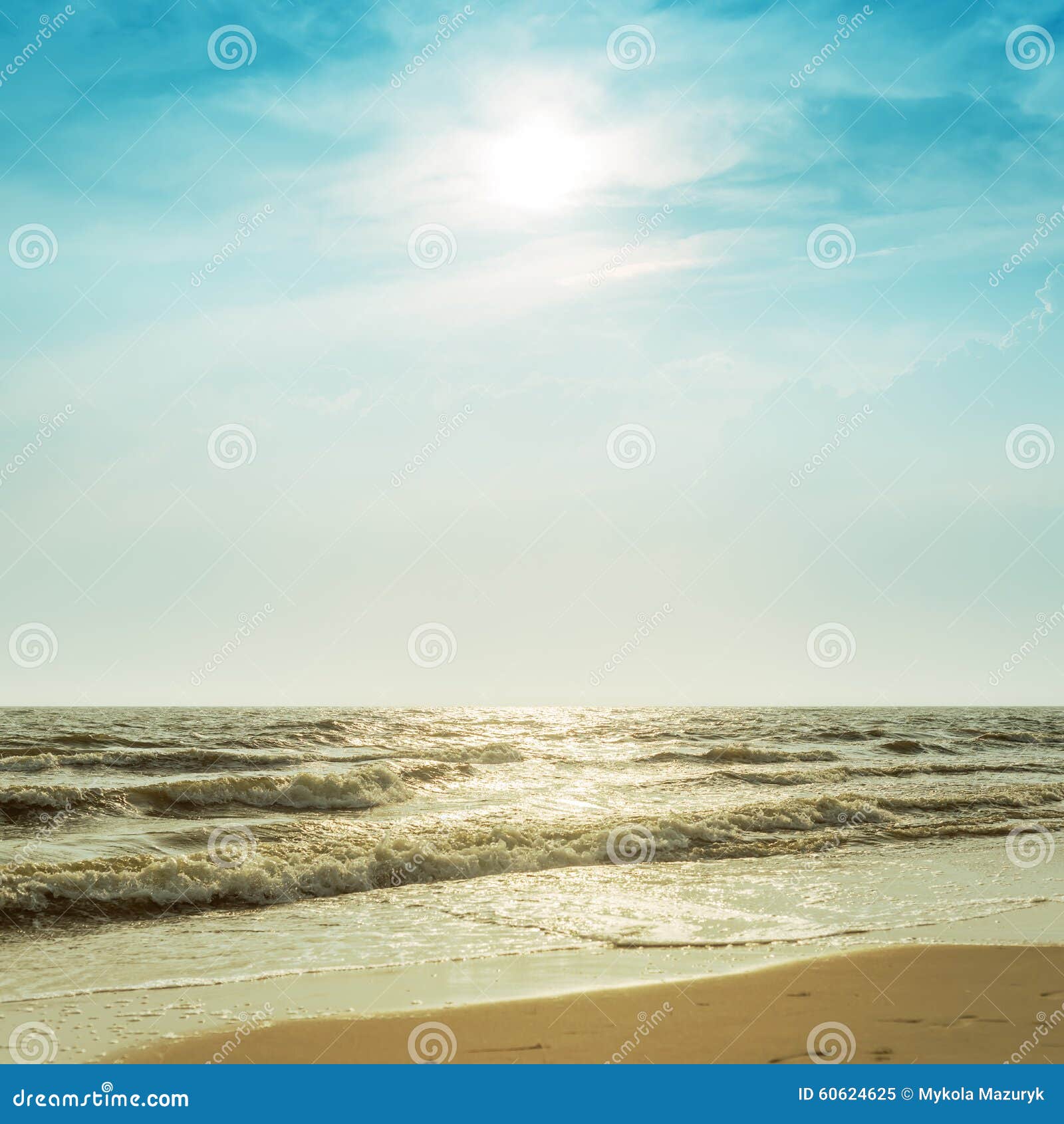 Sun in Dramatic Sky Over Sea Stock Image - Image of scenic, dramatic ...