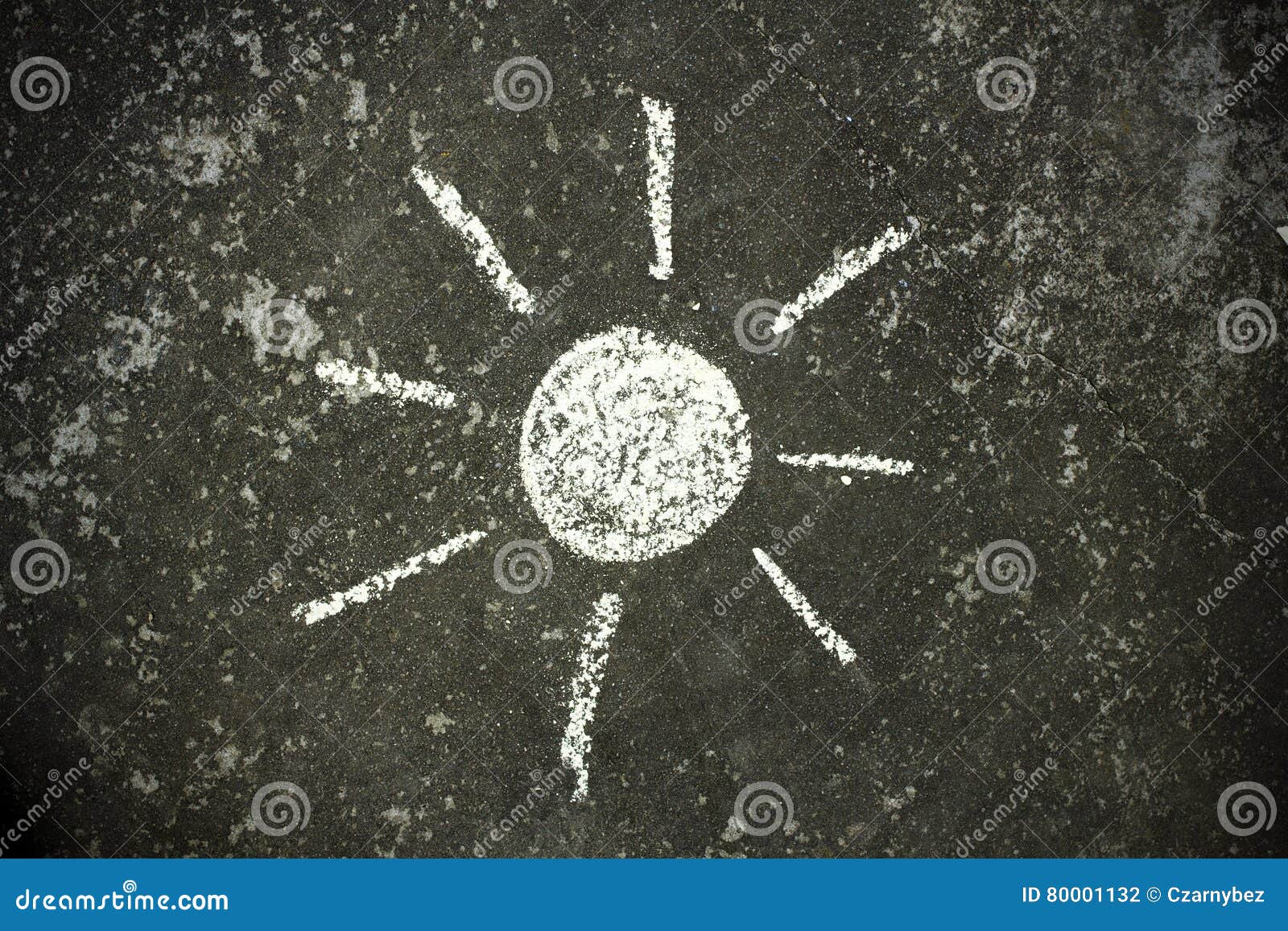 Sun Drawing with Chalk on Asphalt Stock Photo - Image of asphalt ...