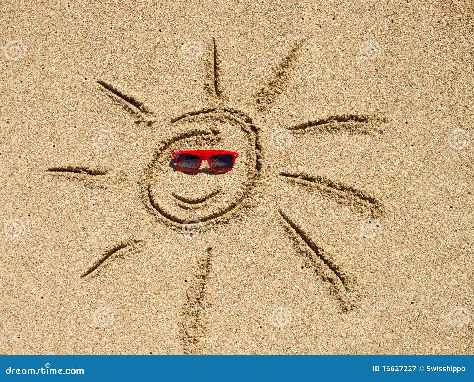 Sun drawing on the sand stock image. Image of beautiful - 16627227