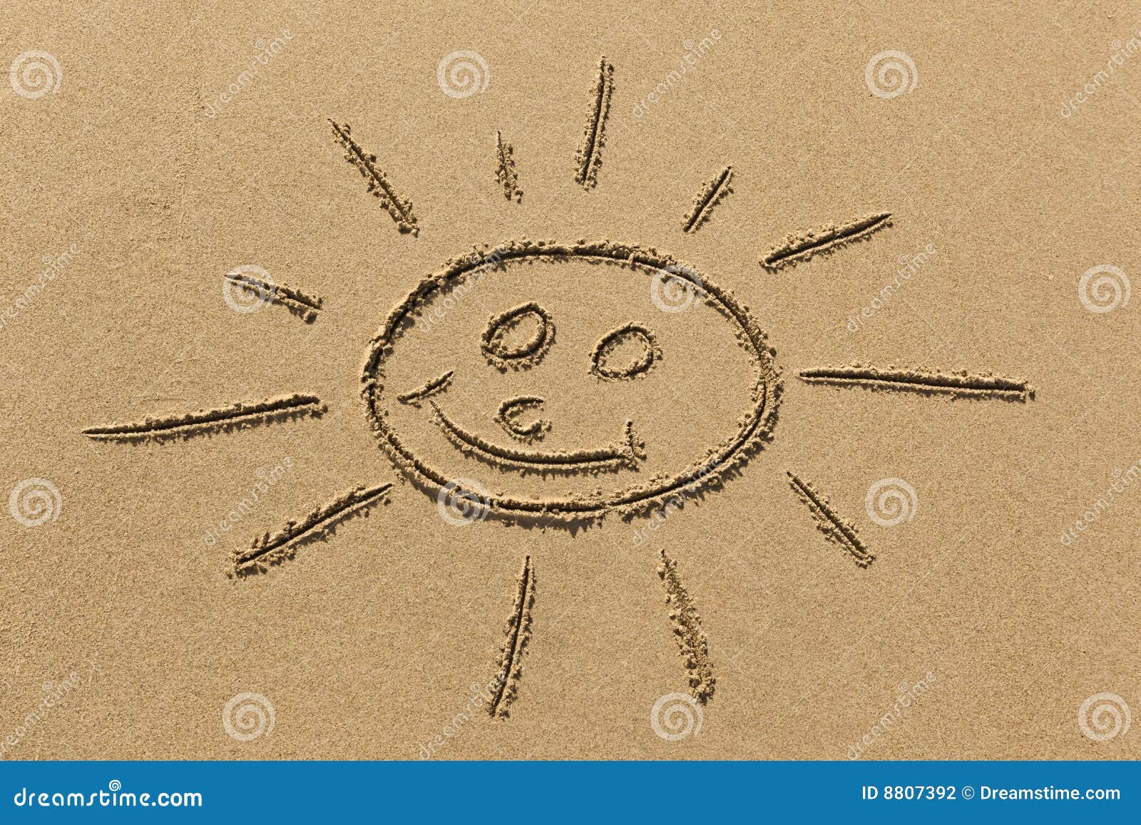 Sun drawing in the sand stock photo. Image of golden, beautiful - 8807392