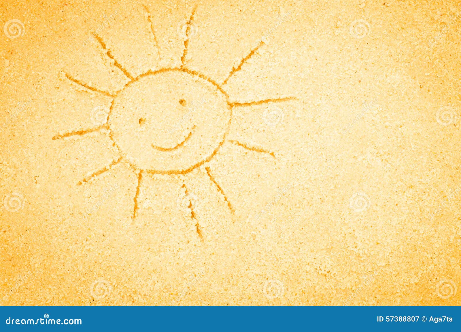 Sun drawing on sand stock image. Image of background - 57388807