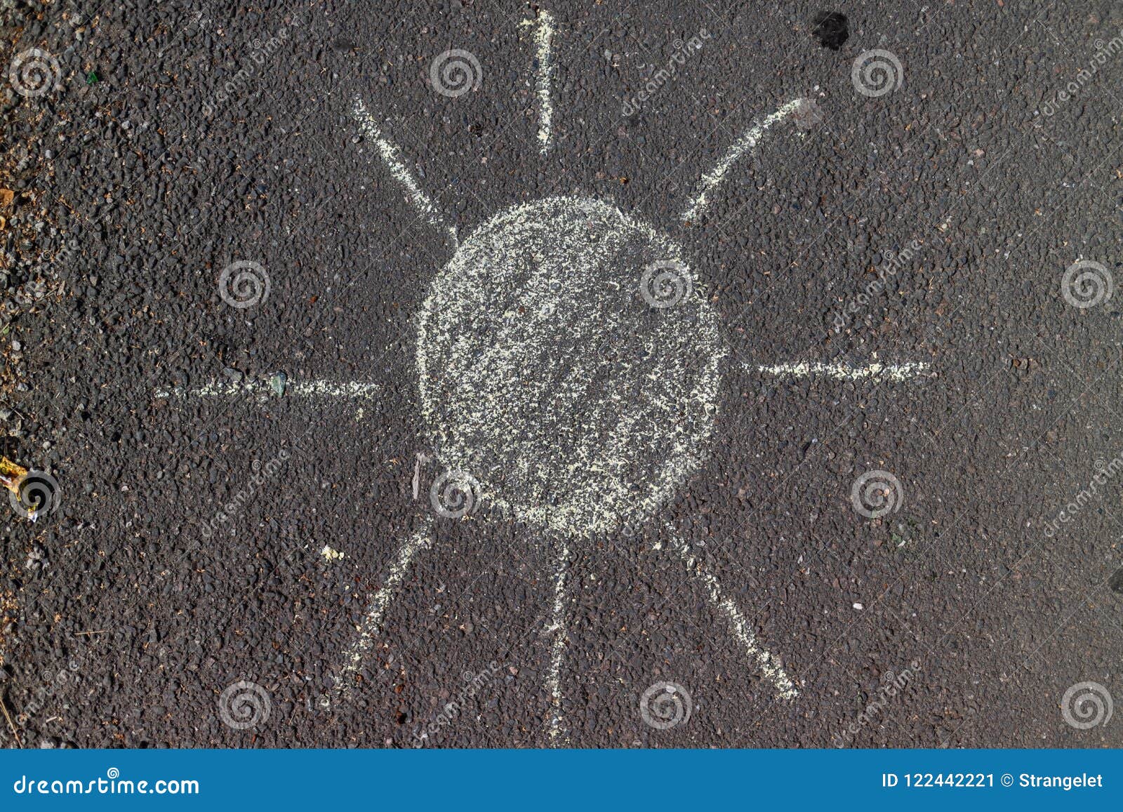 Sun Drawn in Chalk on Asphalt Outdoors Stock Image - Image of chalked ...