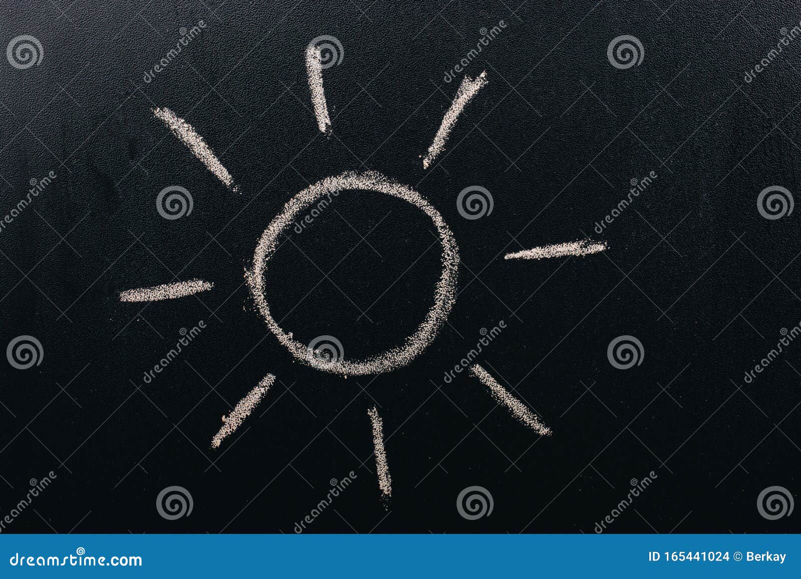 Sun Drawn with Chalk Shape on Blackboard Stock Photo - Image of ...