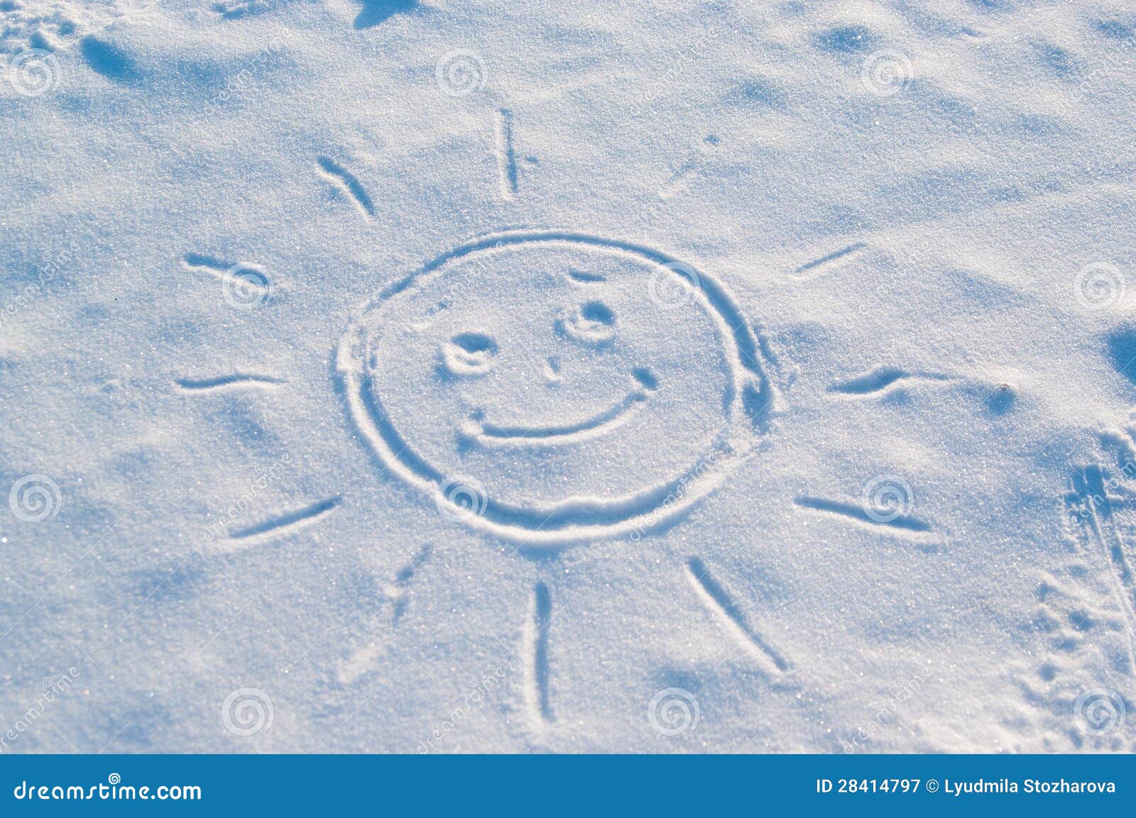 Sun Drawn in the Snow stock image. Image of outdoor, frozen - 28414797