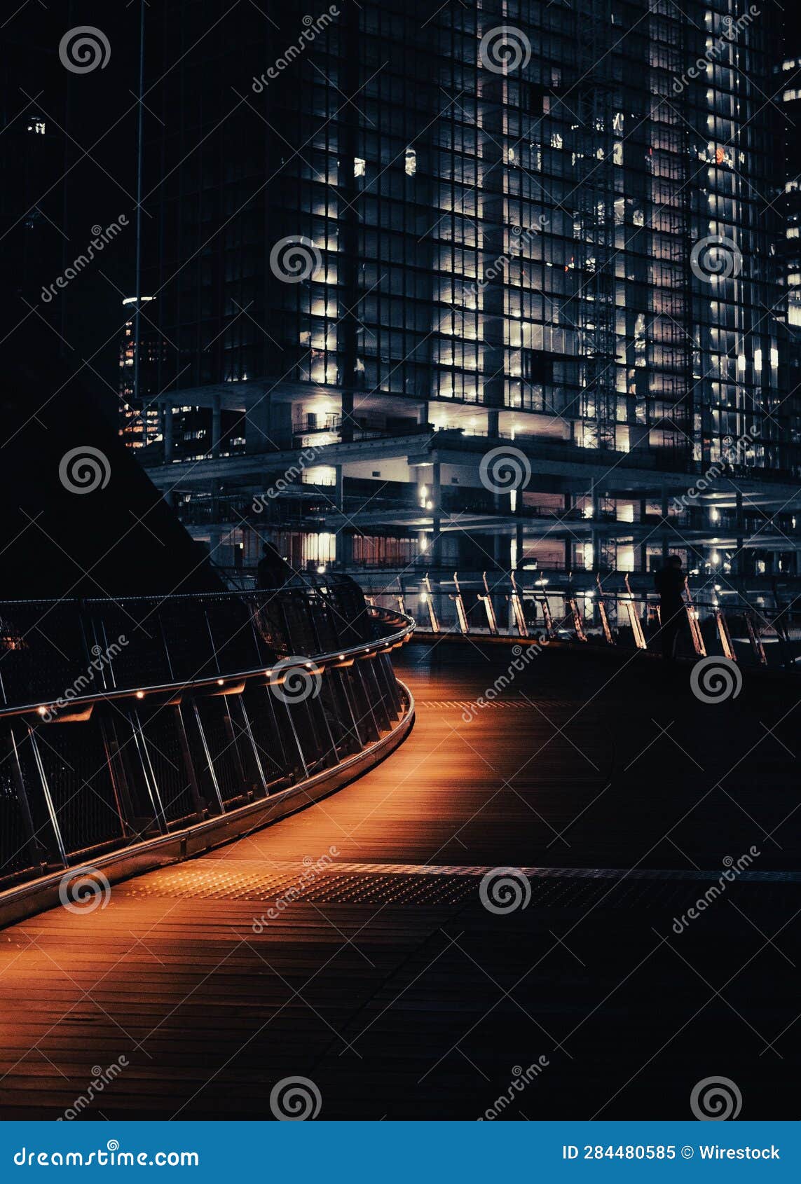 The Light is Shining on the Walkway of an Urban City Stock Image ...