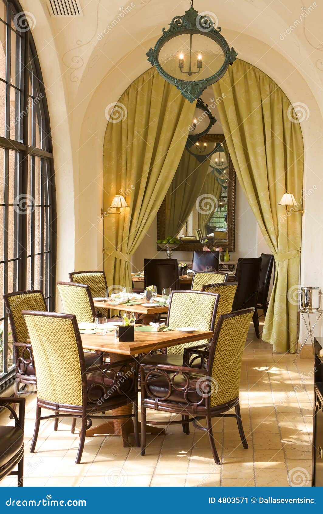 Sun Drenched Veranda Restaurant Seating Area Stock Image - Image of ...