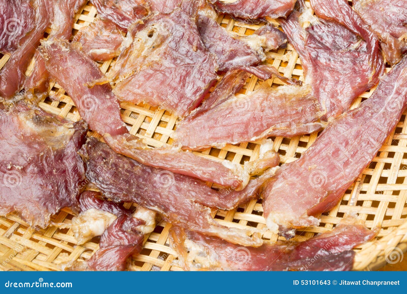 Sun Dried Beef on the Threshing Basket Stock Image - Image of dinner ...