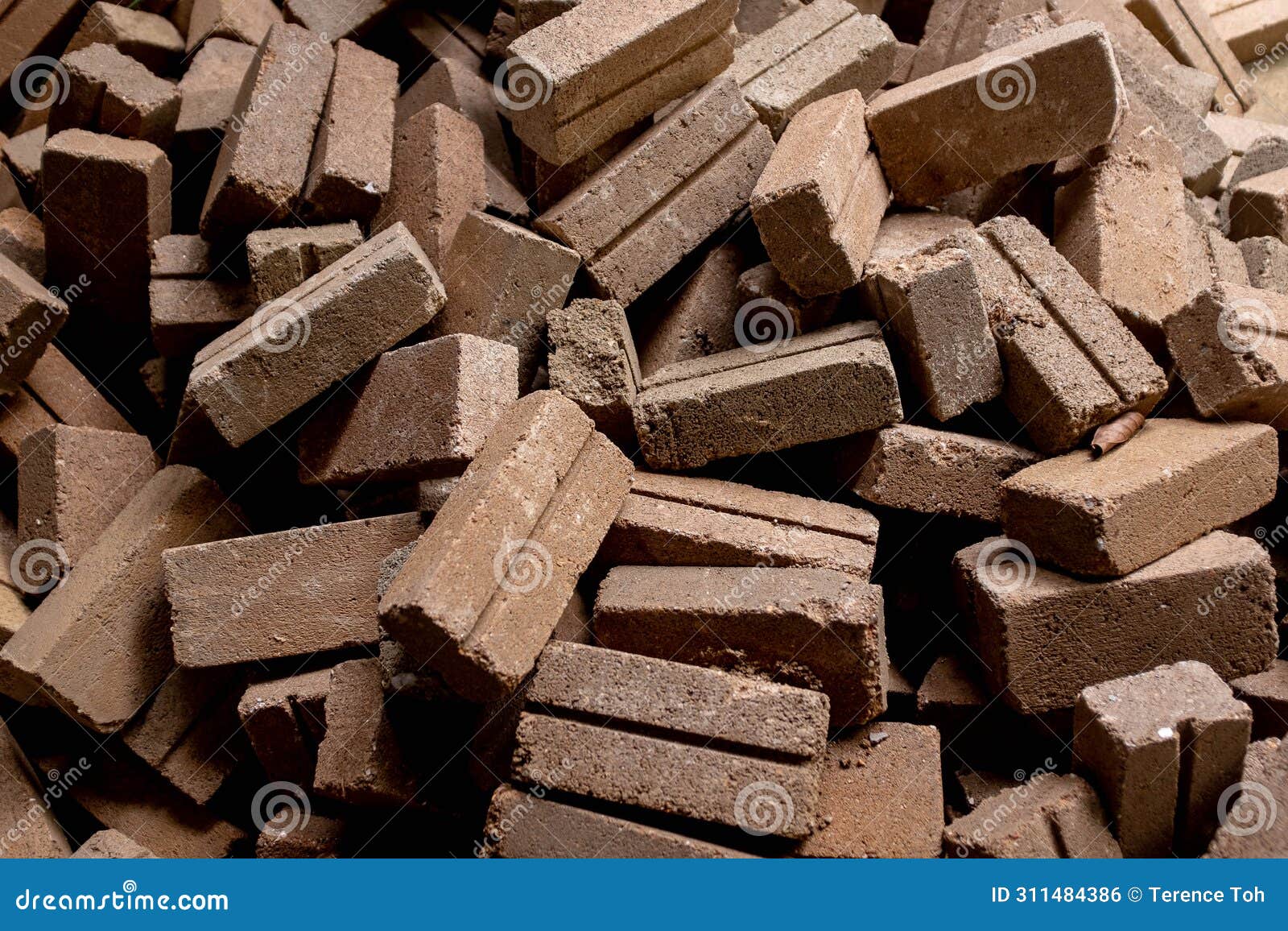 Sun Dried Clay or Mud Bricks Scattered at a Work Site in Malaysia Stock ...