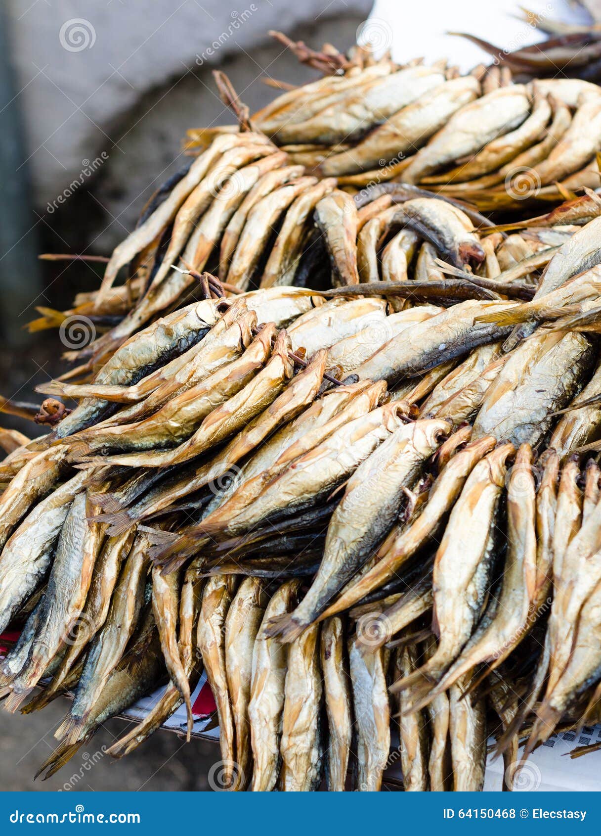Sun Dried Fish on Farm Market Stock Photo - Image of prepared, asian ...