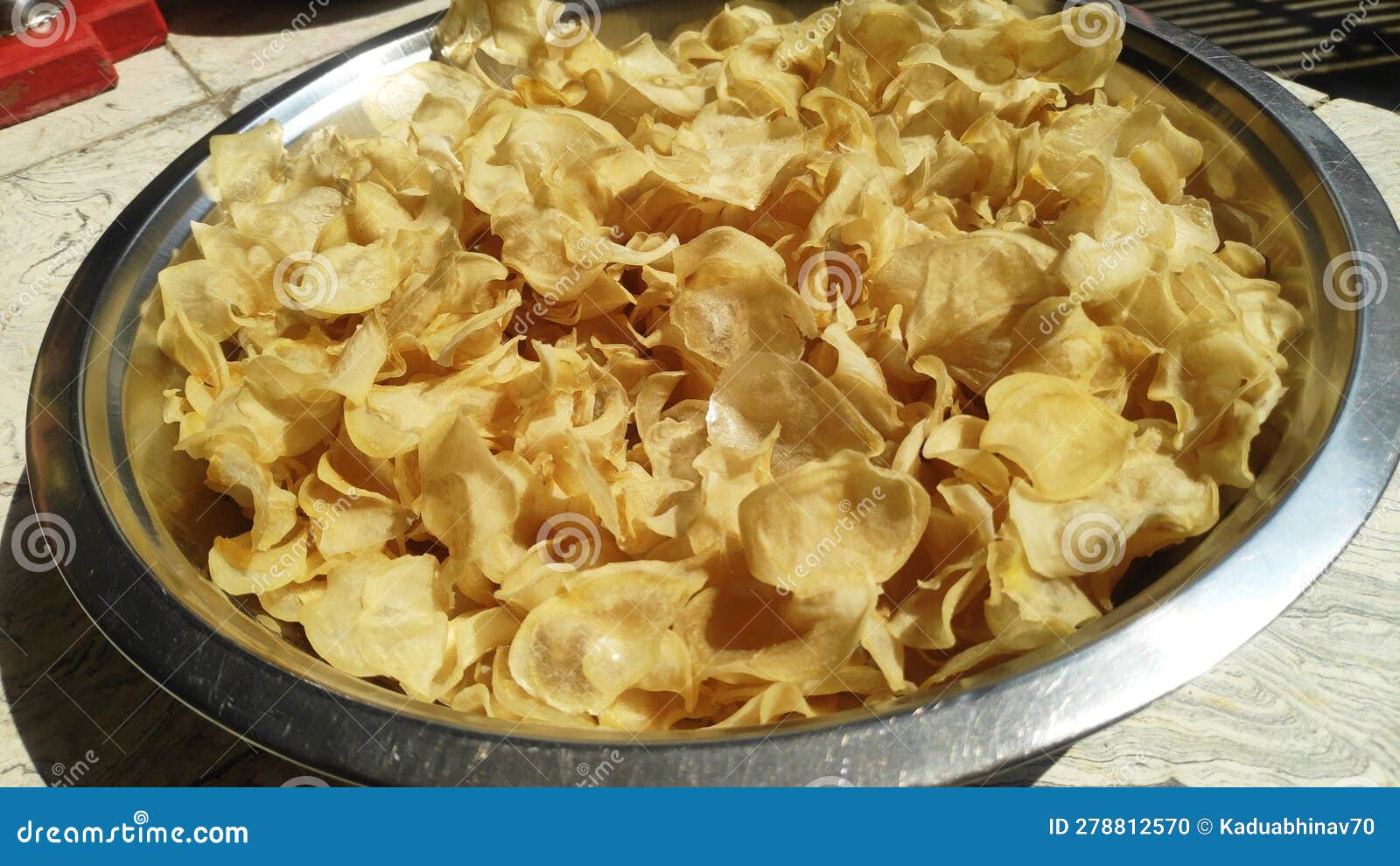 Sun dried potato chips stock photo. Image of summer - 278812570