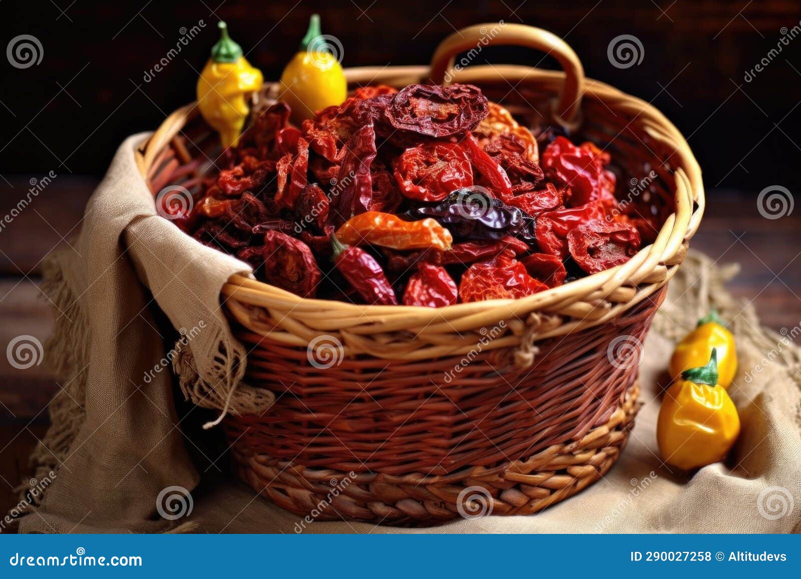 Sun-dried Tomatoes in a Basket with Vibrant Colors Stock Photo - Image ...