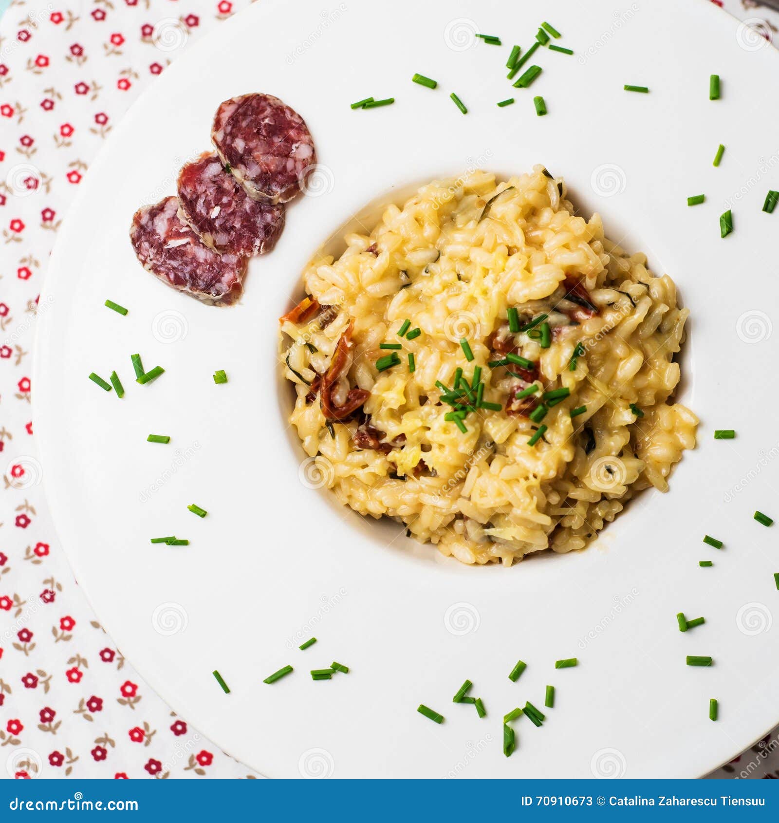 Sun Dried Tomatoes and Chorizo Risotto Stock Image - Image of dinner ...
