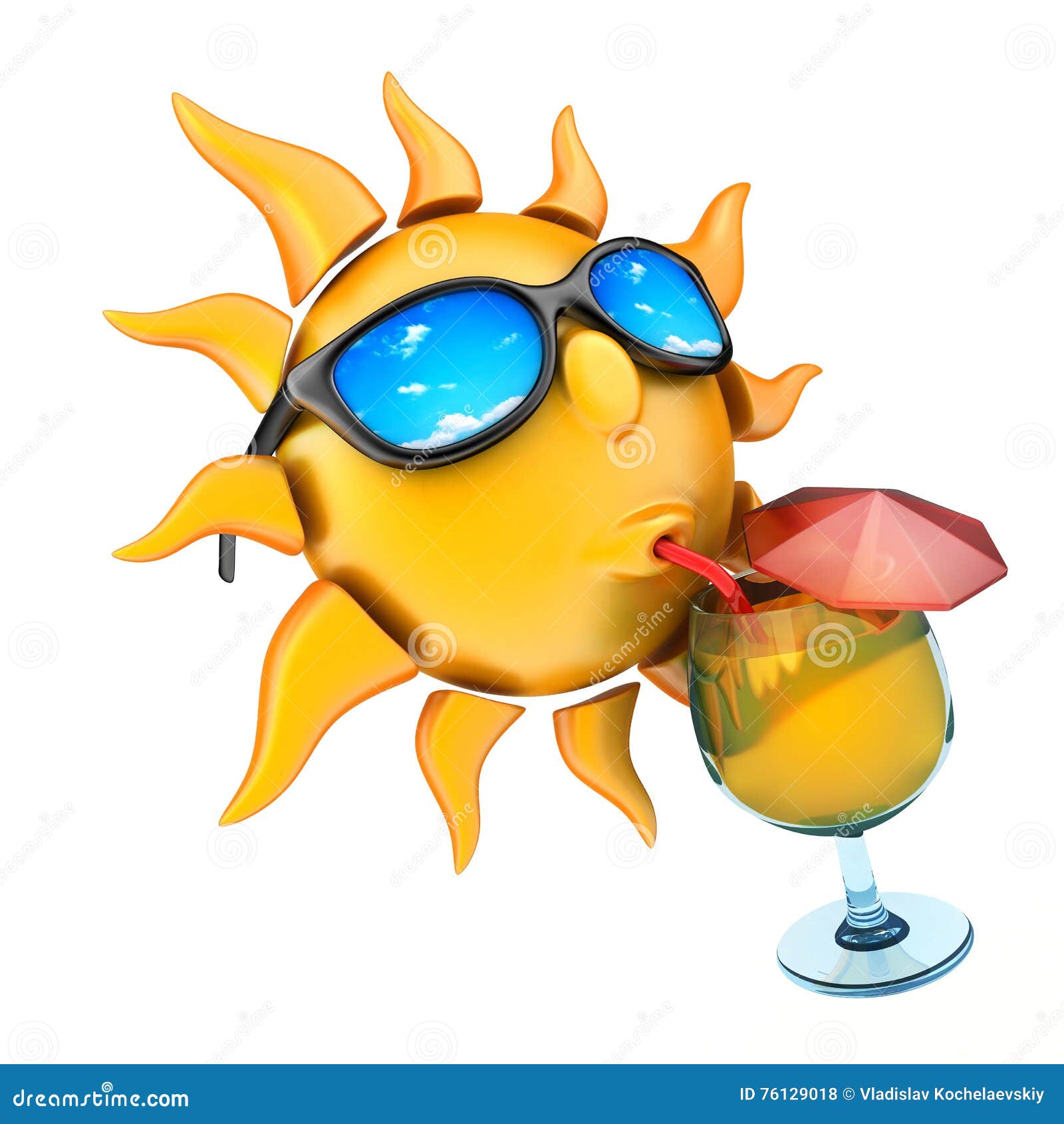 Sun Drinking Juice and Glasses Stock Illustration - Illustration of ...