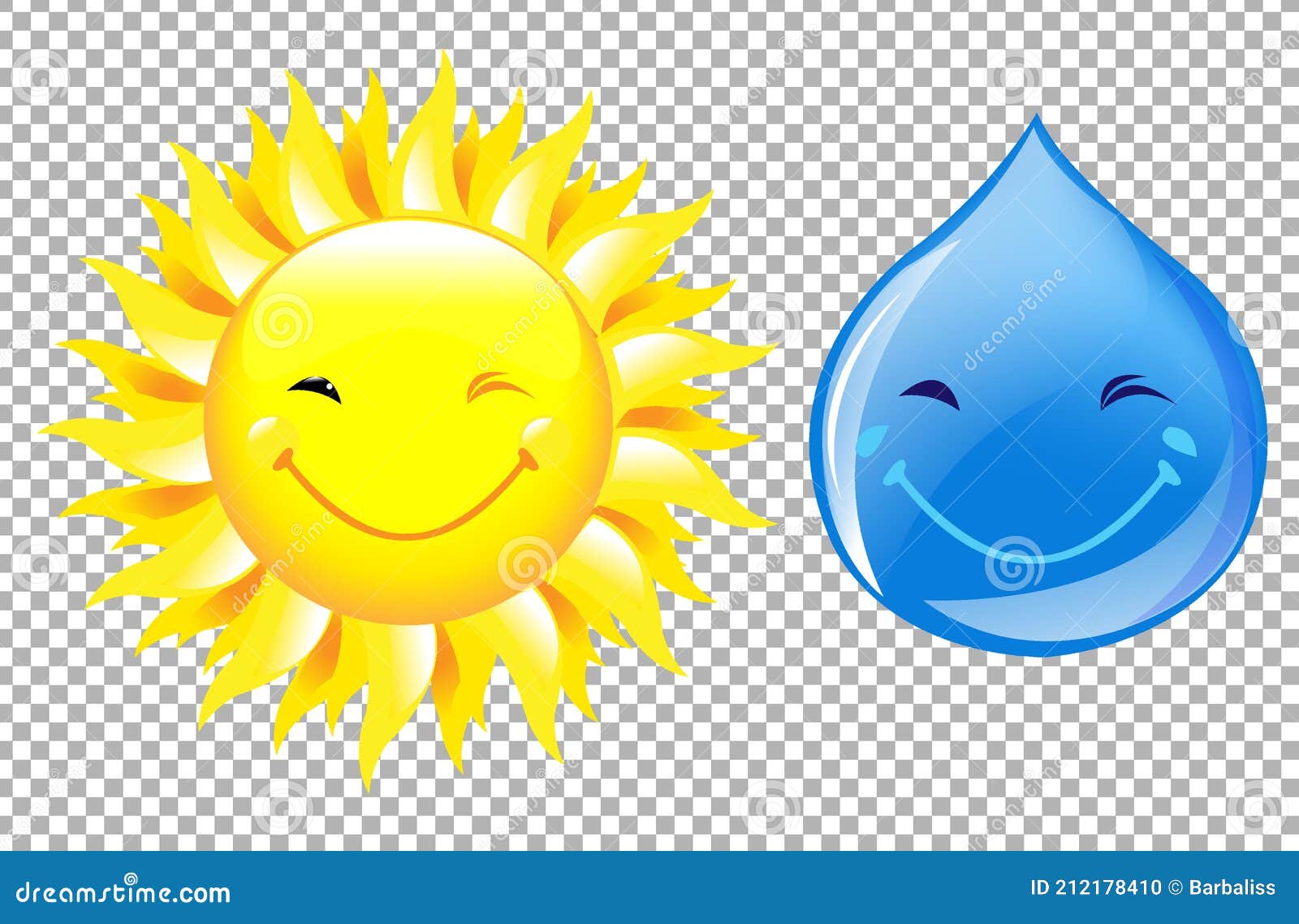 Sun and Drop stock vector. Illustration of expression - 212178410