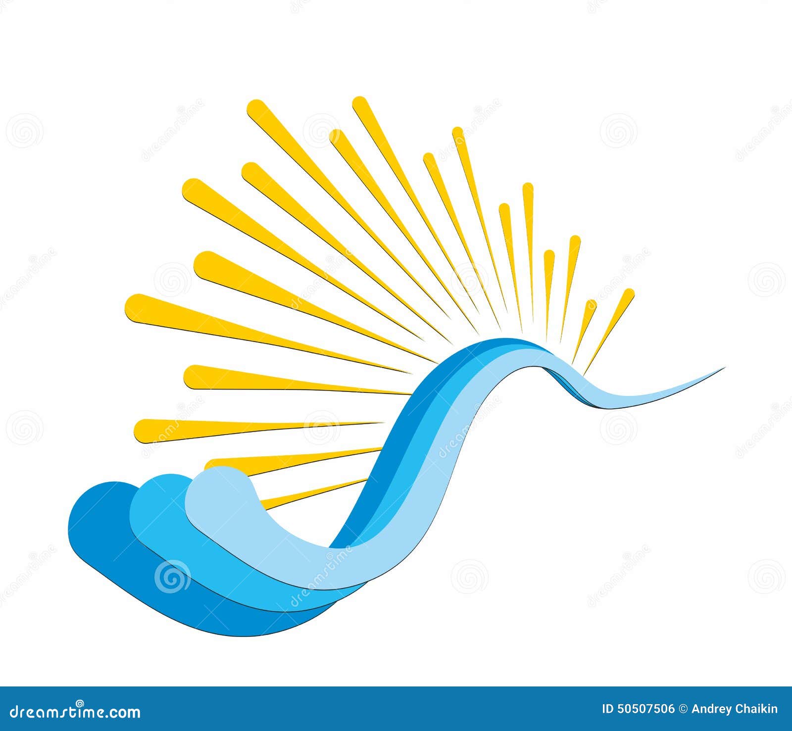 Sun e logotipo do mar ilustração do vetor. Ilustração de nave - 50507506