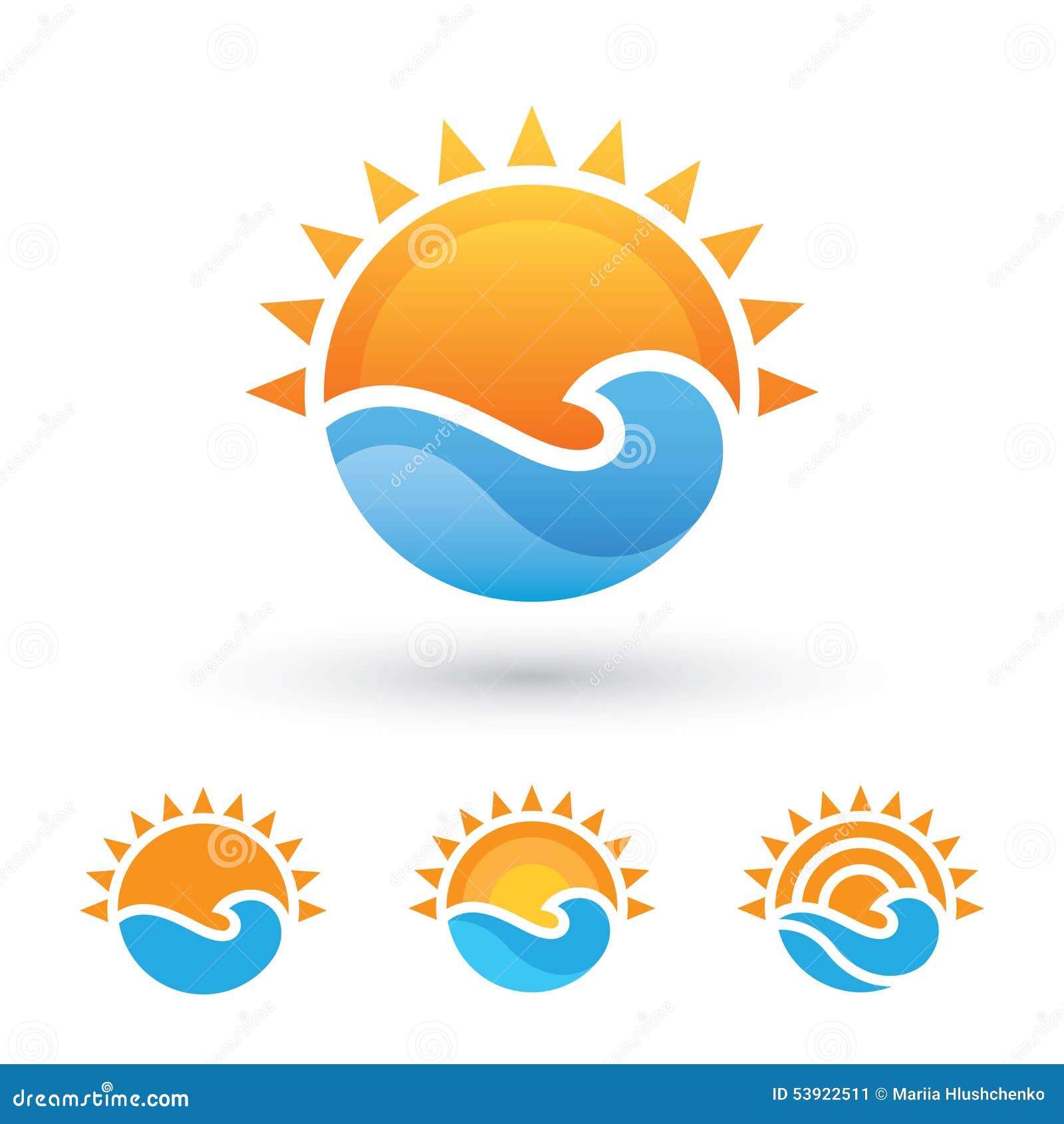 Sun e simbolo del mare illustrazione vettoriale. Illustrazione di ...