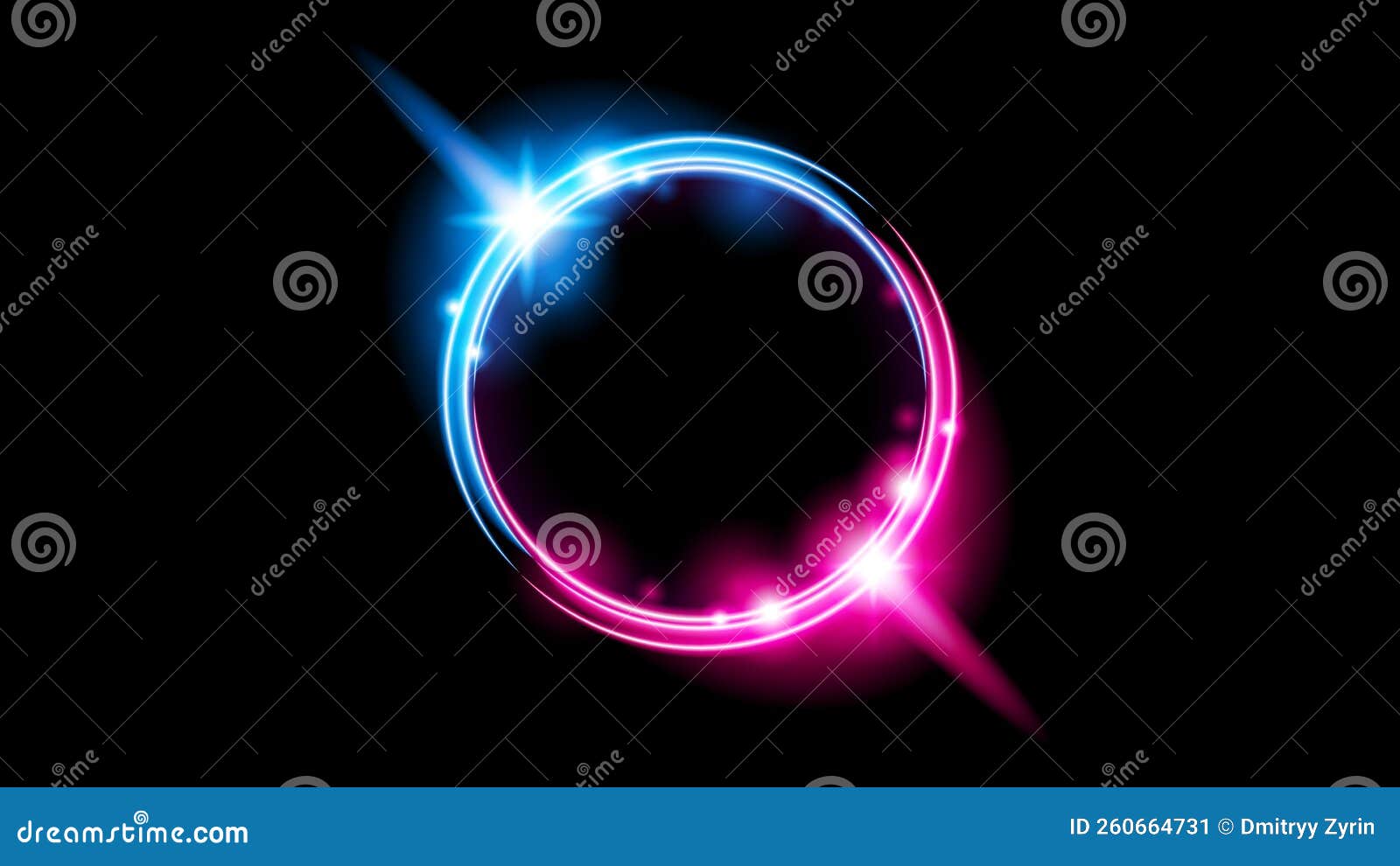 Sun Eclipse Color Blue and Pink Fire Dark Background Vector Moon Style ...