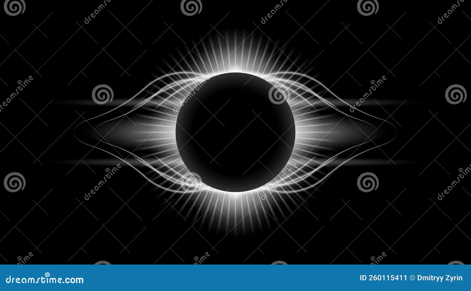 Sun Eclipse Color Fire Dark Background Vector Moon Design Style Space ...