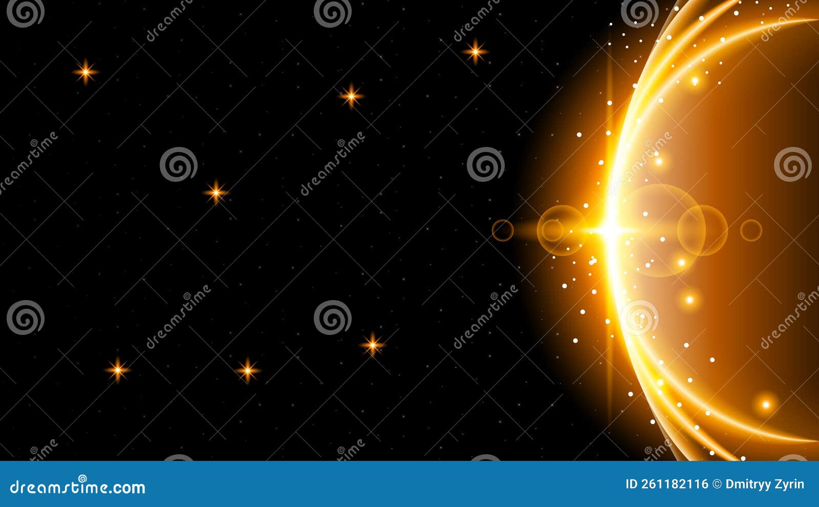 Sun Eclipse Color Orange Fire Dark Background Vector Moon Design Style ...