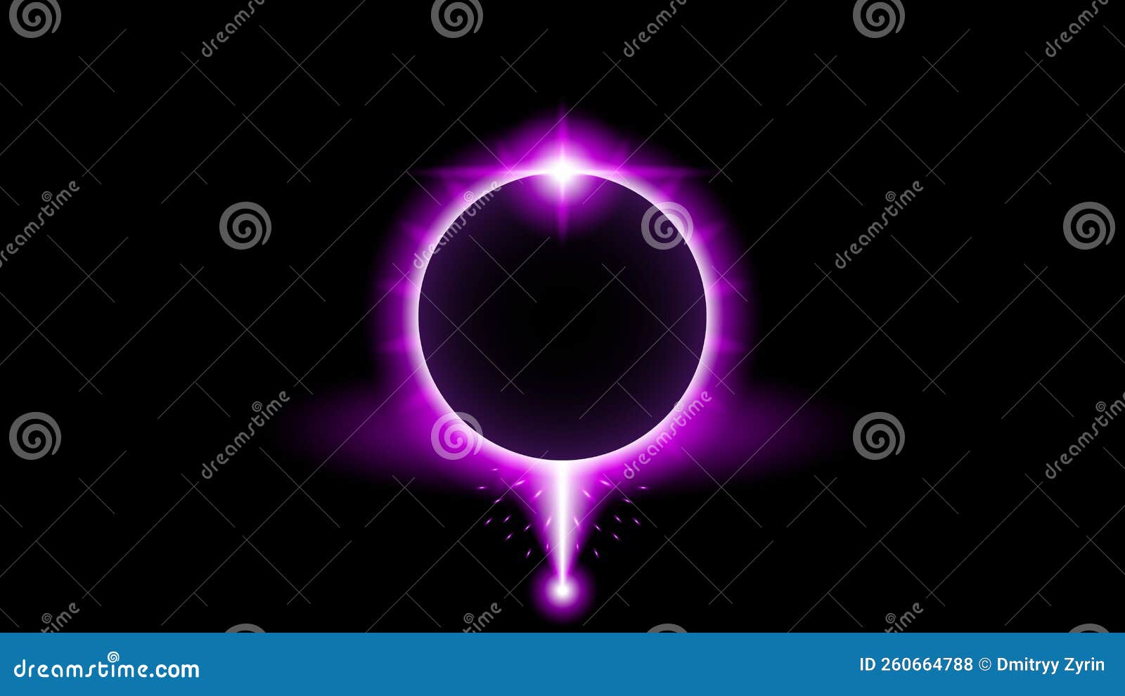 Sun Eclipse Color Purple Fire Dark Background Vector Moon Style Space ...