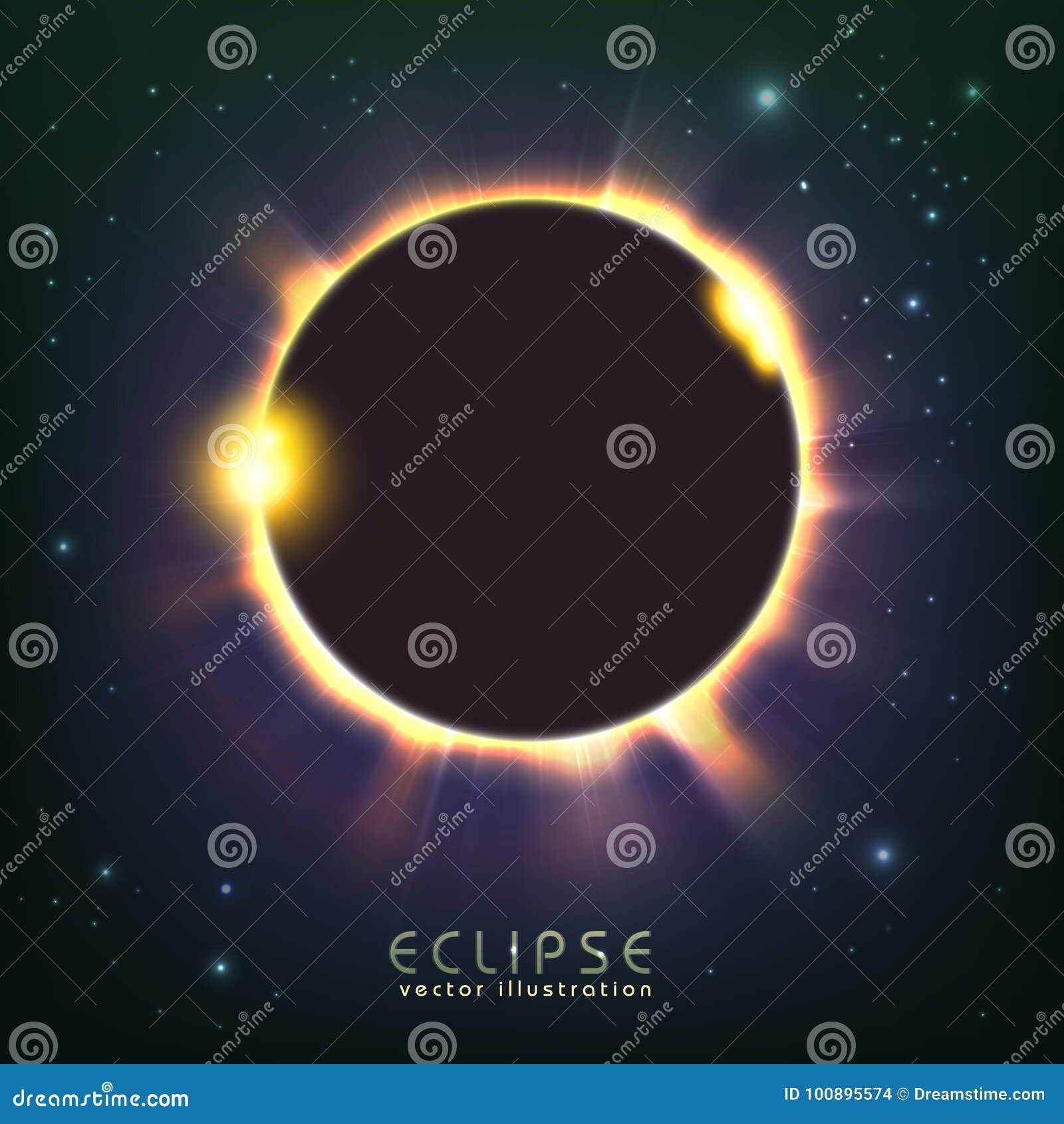 Sun Eclipse Cosmic Vector Illustration Stock Vector - Illustration of ...