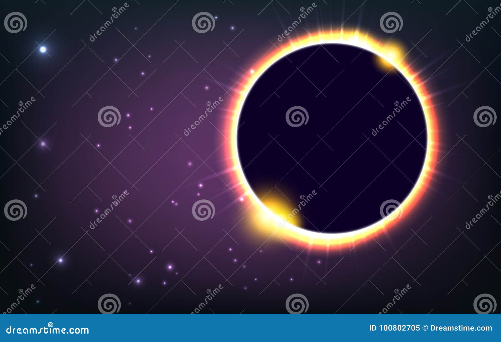 Sun Eclipse Cosmic Vector Illustration Stock Vector - Illustration of ...