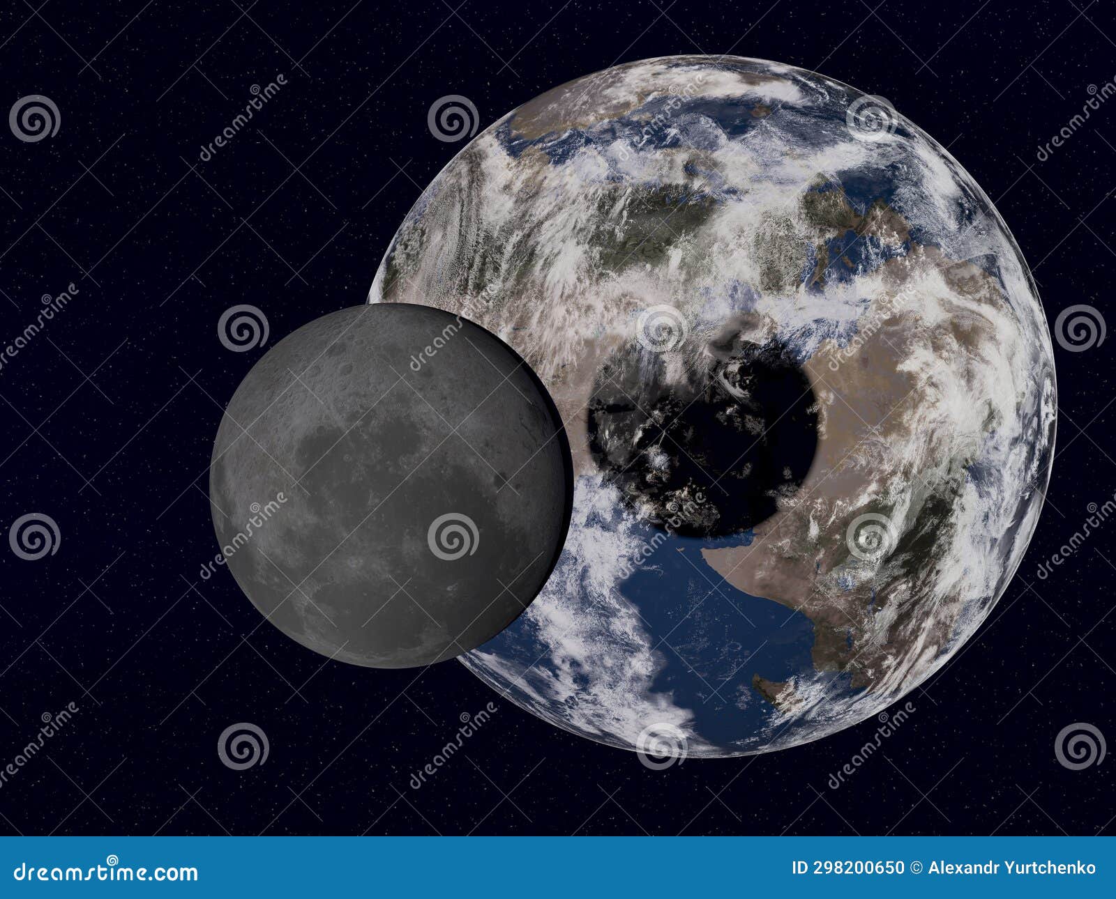 Sun eclipse 3D render stock illustration. Illustration of sunlight ...