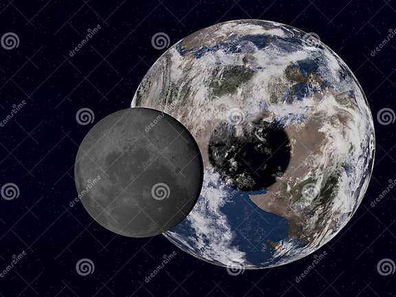 Sun eclipse 3D render stock illustration. Illustration of sunlight ...