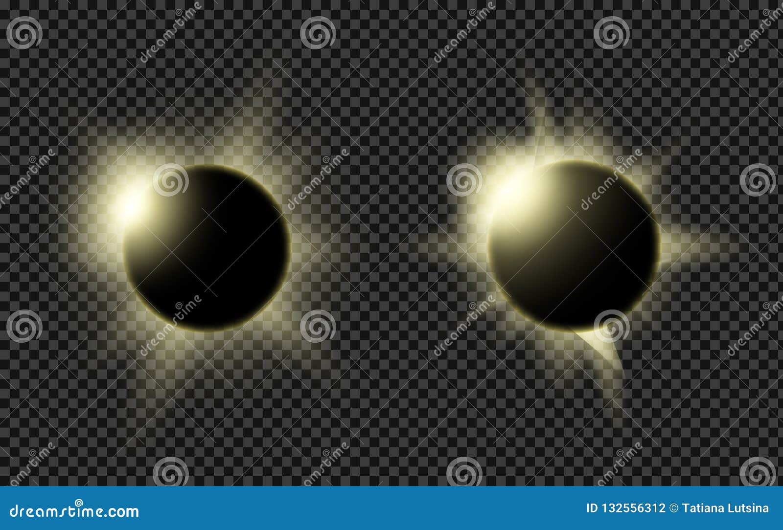 Sun Eclipse Isolated on Transparent Background. Stock Vector ...