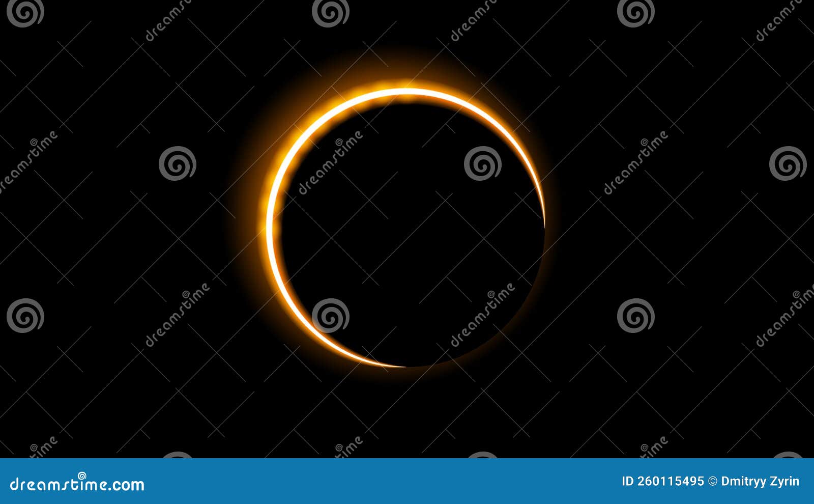 Sun Eclipse Orange Color Fire Dark Background Vector Moon Design Style ...