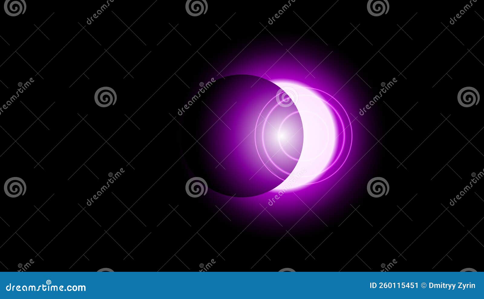 Sun Eclipse Purple Color Fire Dark Background Vector Moon Design Style ...