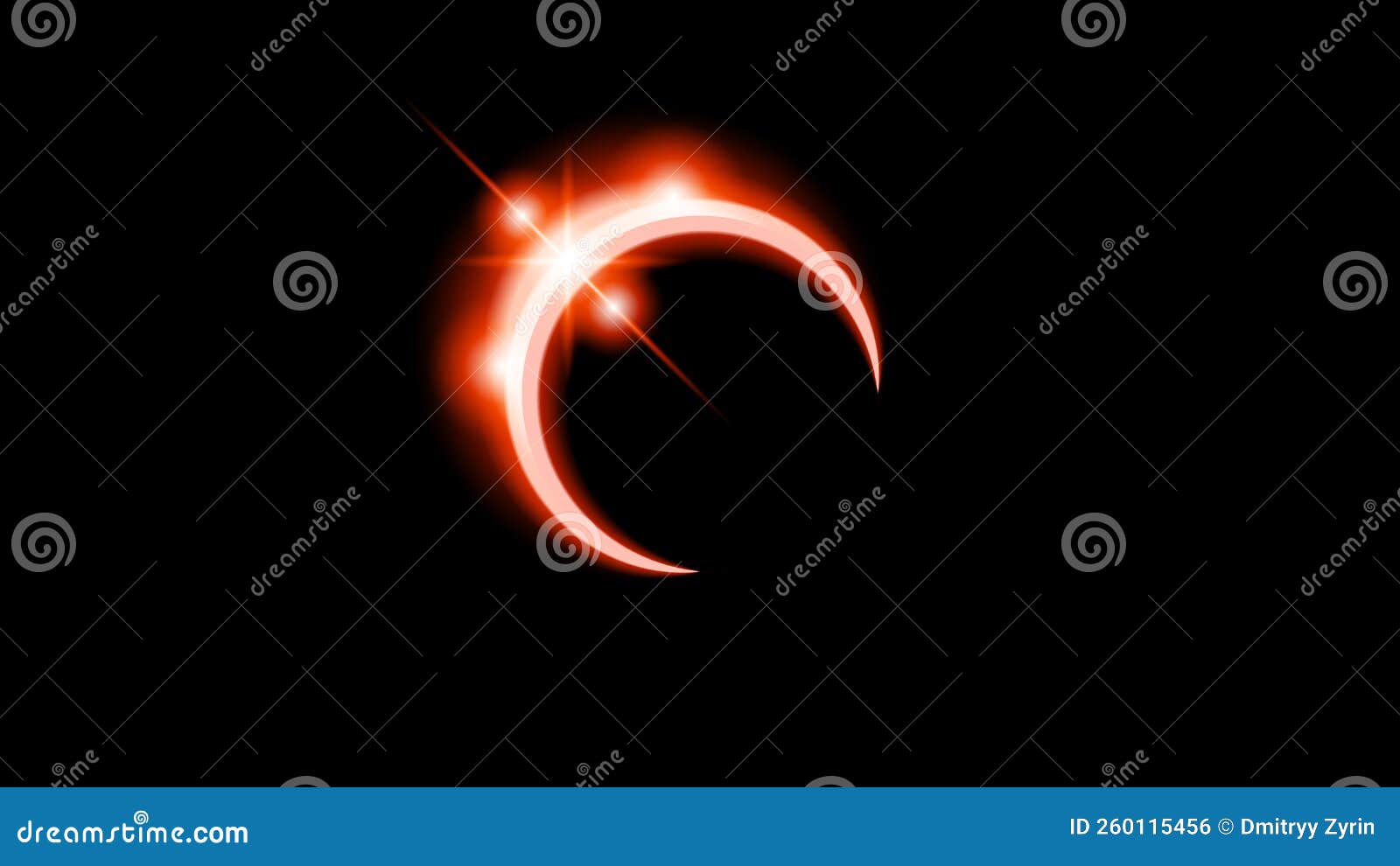Sun Eclipse Red Color Fire Dark Background Vector Moon Design Style ...