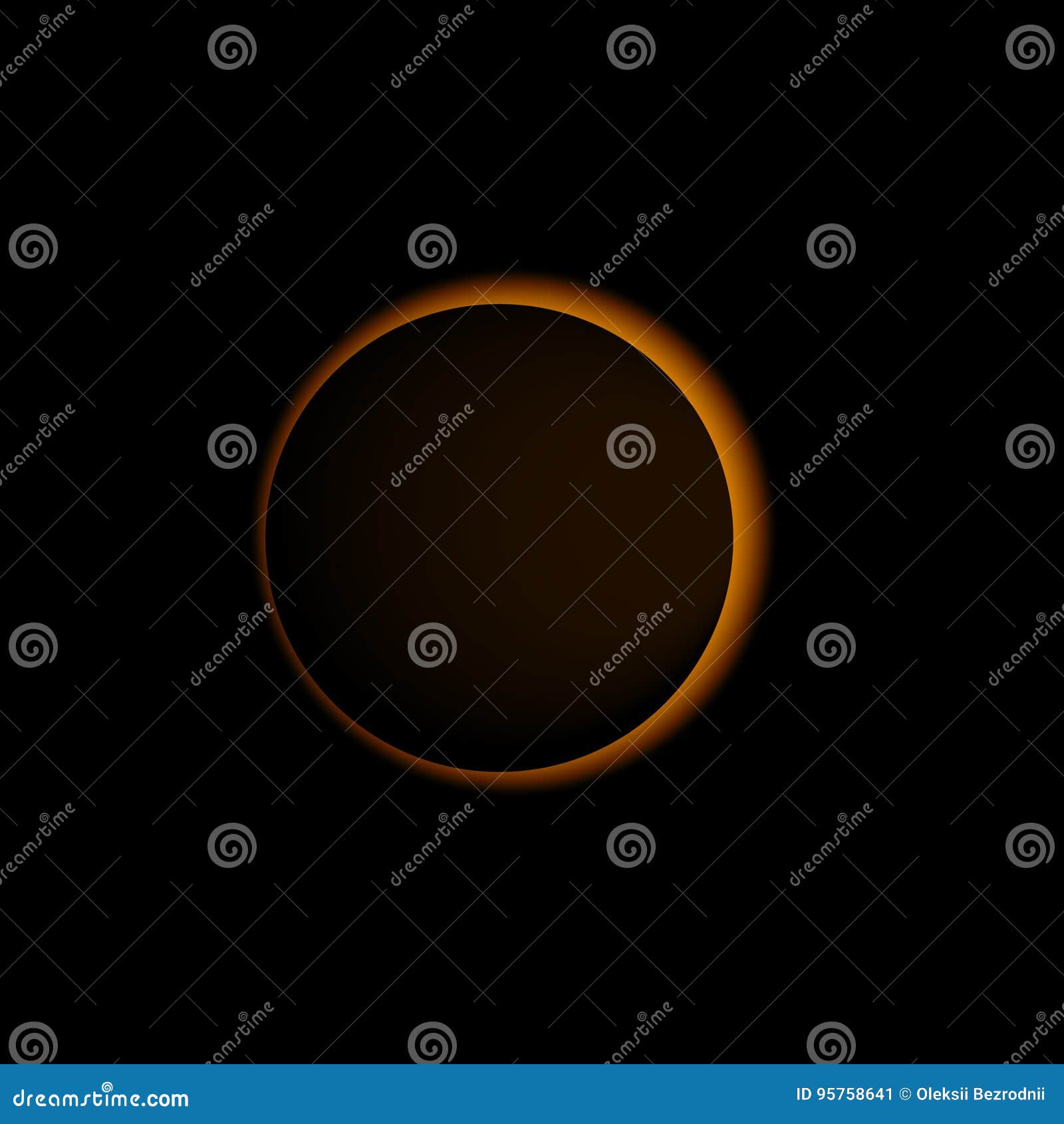 Sun Eclipse Solar Vector Realistic Stock Vector - Illustration of moon ...