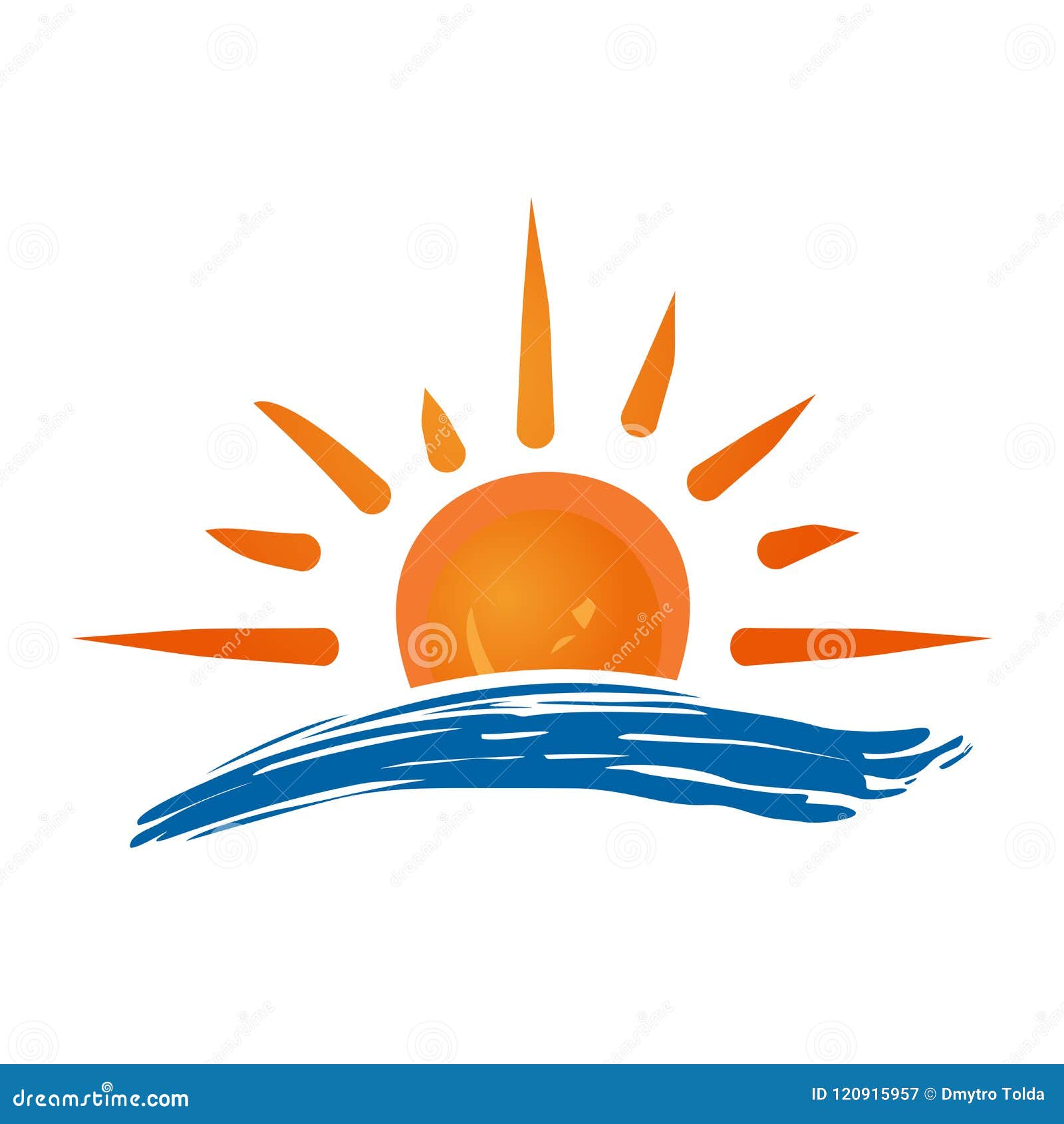 Sun Ed Icona Di Logo Del Mare Illustrazione Vettoriale - Illustrazione ...