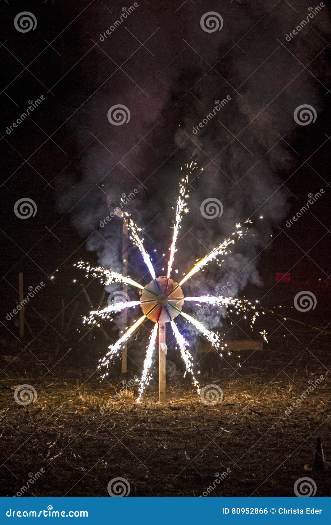 Sun Effect at the Small Fireworks Stock Photo - Image of night ...