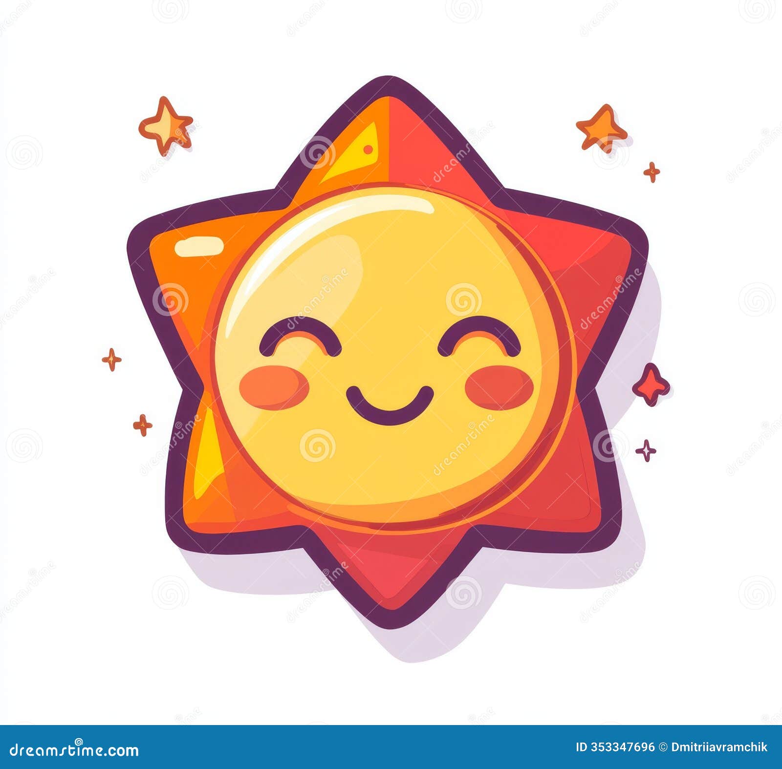 Sun Element with a Cute Smile. Modern Illustration Stock Illustration ...