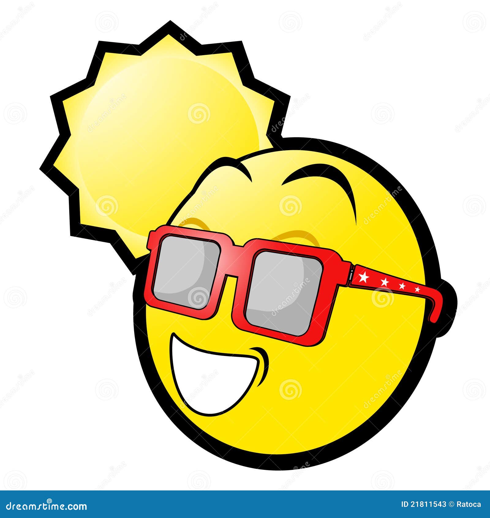 Sun emoticon stock vector. Illustration of round, icon - 21811543