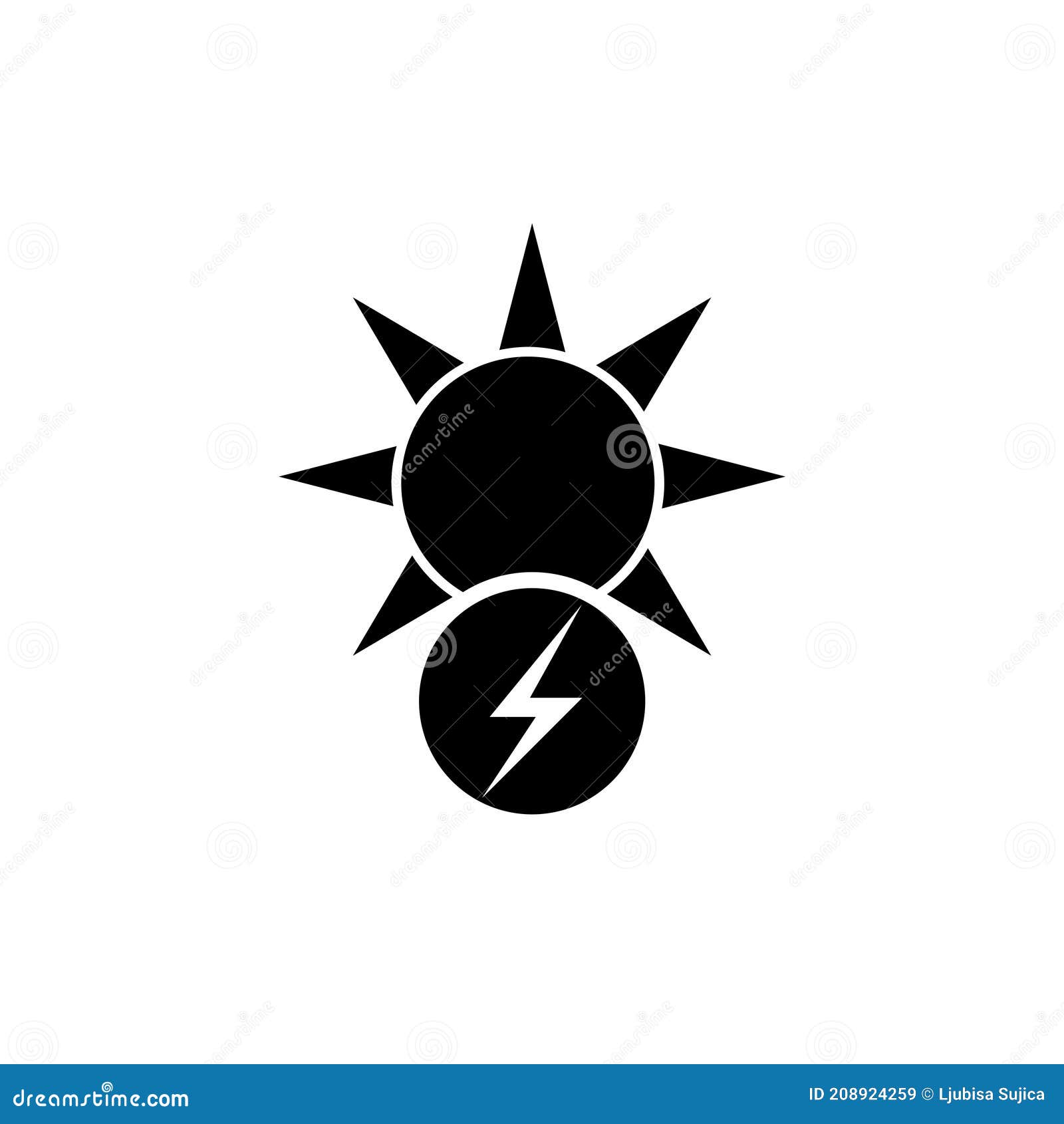 Sun Energy Icon Isolated on White Background Stock Vector ...