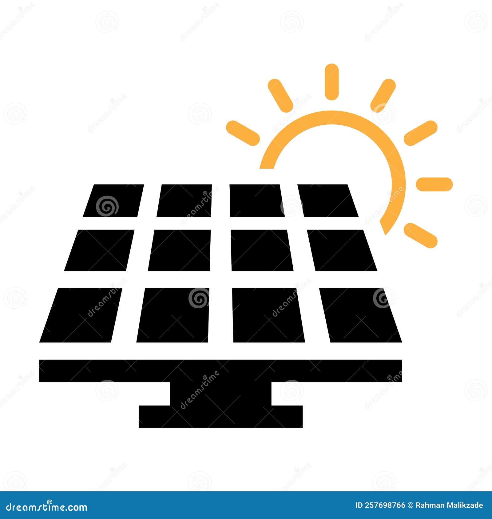 Sun Energy Icon. Solar Panel and Sun, Vector Illustration Stock Vector ...