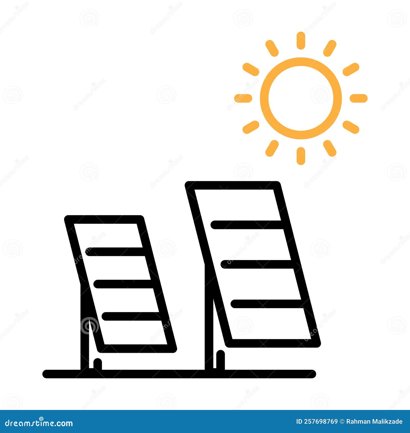 Sun Energy Icon. Solar Panel and Sun, Vector Illustration Stock Vector ...