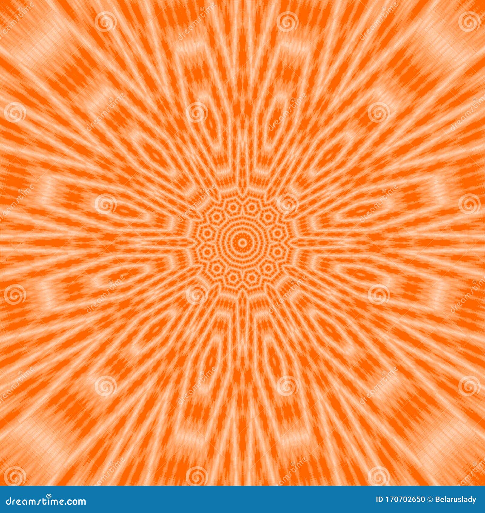 Sun Enrose Pattern Mandala in Orange Color Stock Illustration ...