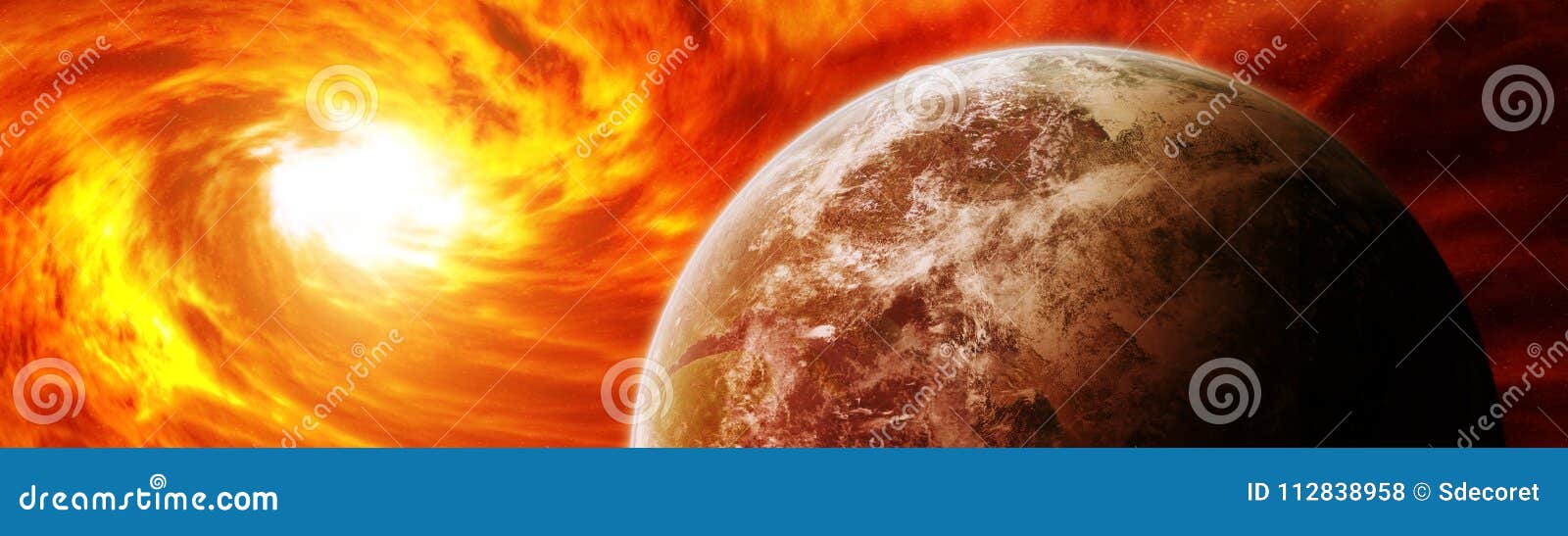 Exploding Sun in Space Close To Planet 3D Rendering Elements of Stock ...