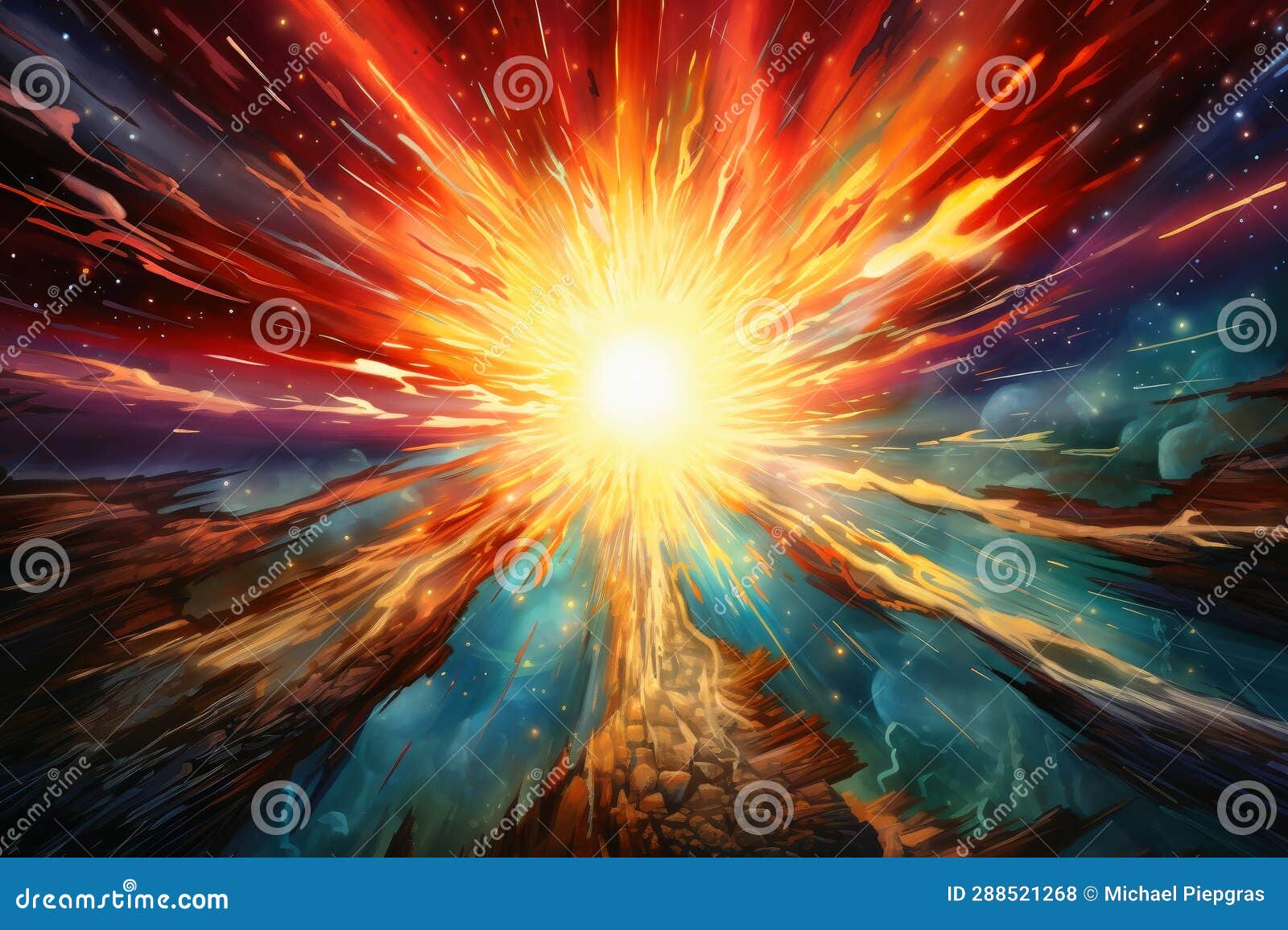 A Sun Exploding in a Colorful Super Nova Stock Illustration ...