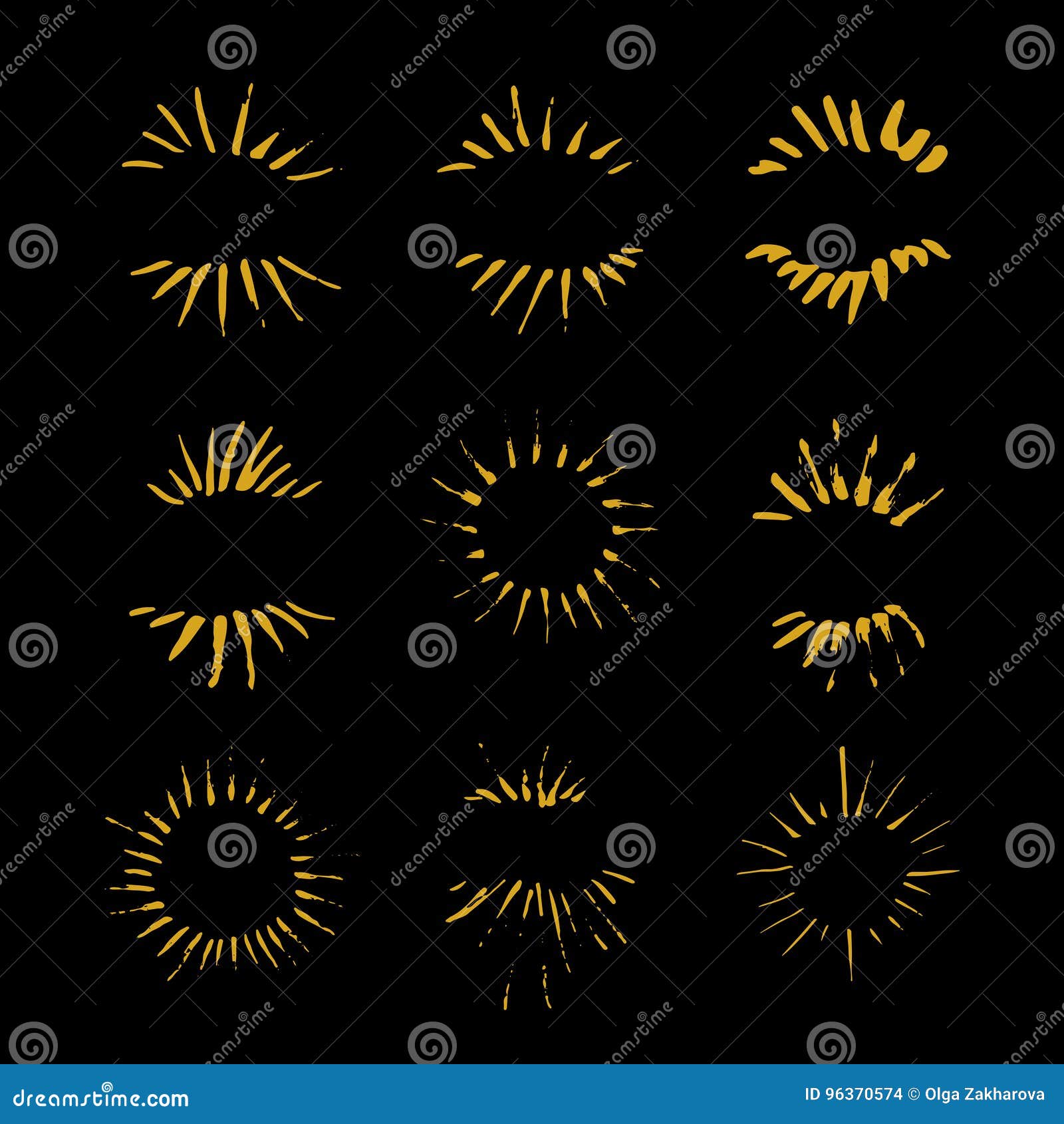 Sun-Explosion vektor abbildung. Illustration von hand - 96370574