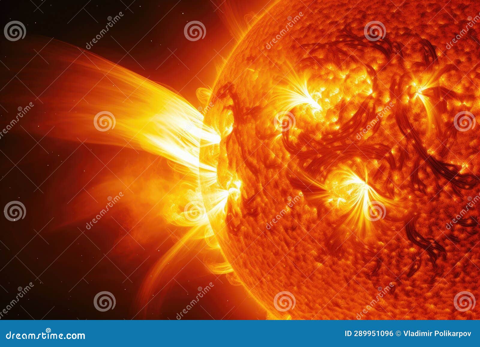 Sun with Explosions on the Surface Stock Photo - Image of cosmic ...