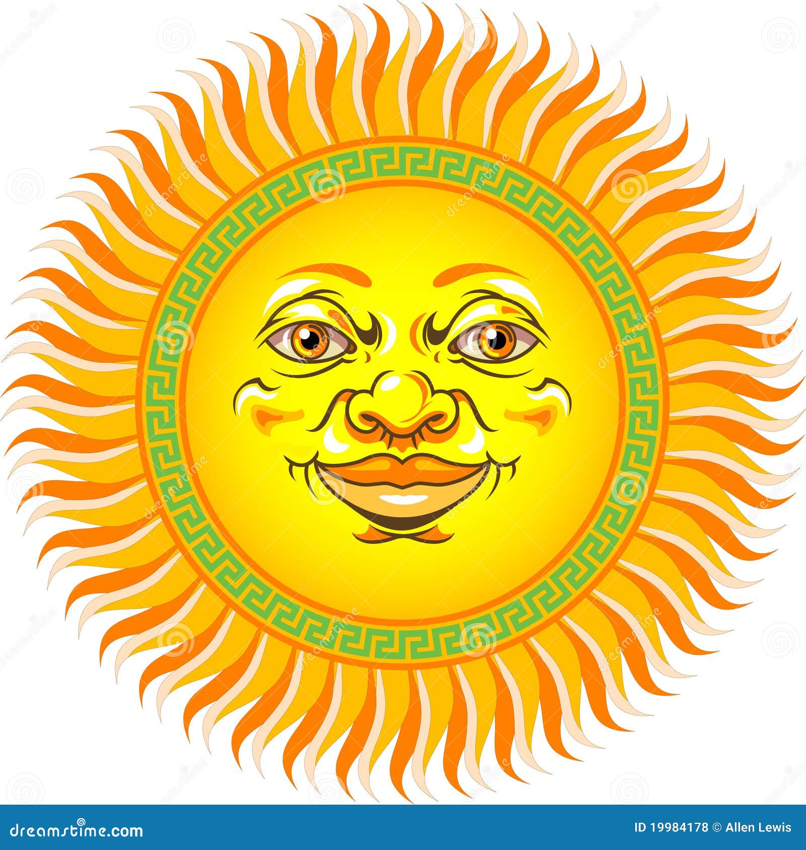 Sun Face stock vector. Illustration of warm, shine, vacation - 19984178