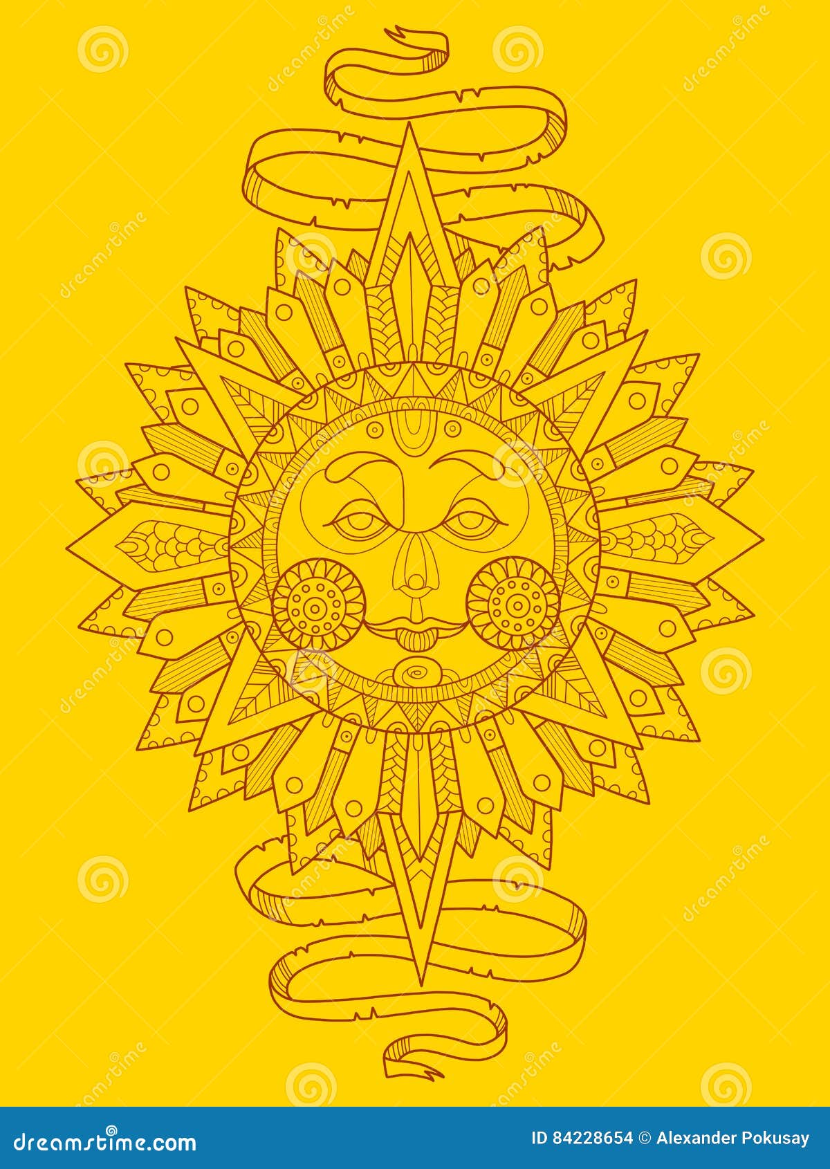 Sun with Face Color Vector Illustration Stock Vector - Illustration of ...