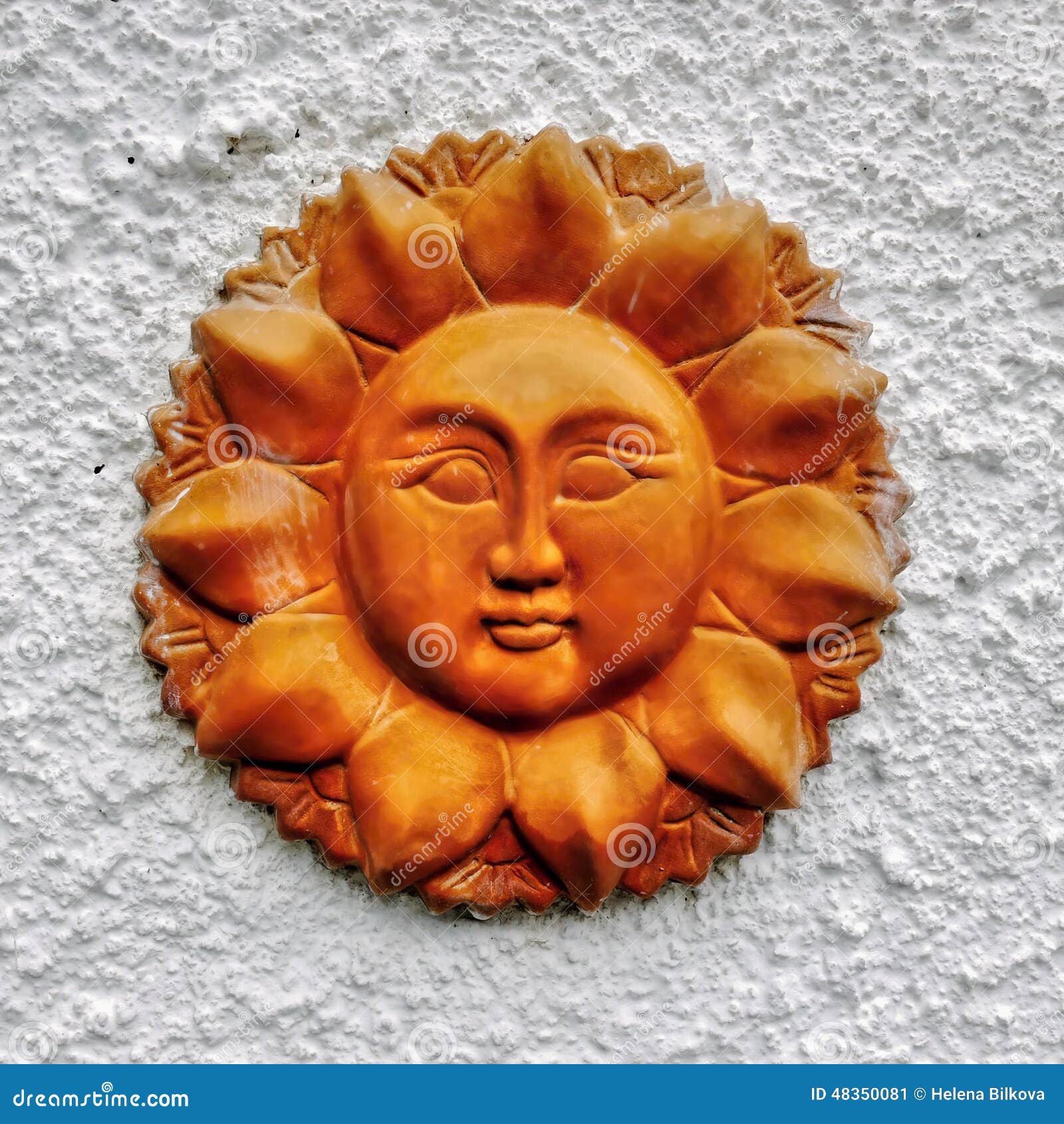 Sun Face stock image. Image of wall, retro, decoration - 48350081